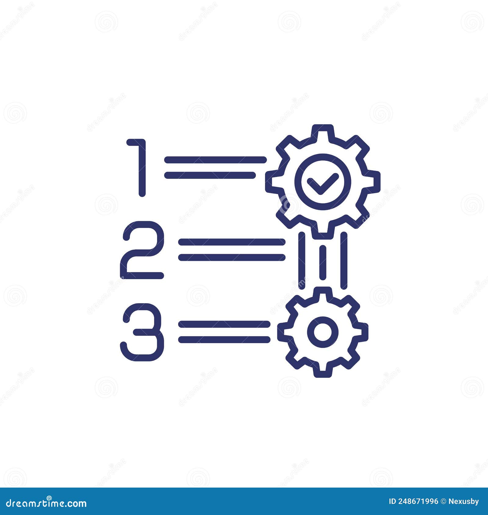 Priority, Prioritize Line Icon with Gears Stock Vector - Illustration ...