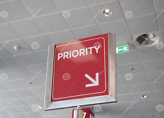 Priority queue sign stock photo. Image of line, sign - 258989422