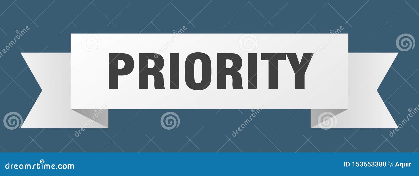 Priority ribbon. stock vector. Illustration of band - 153653380