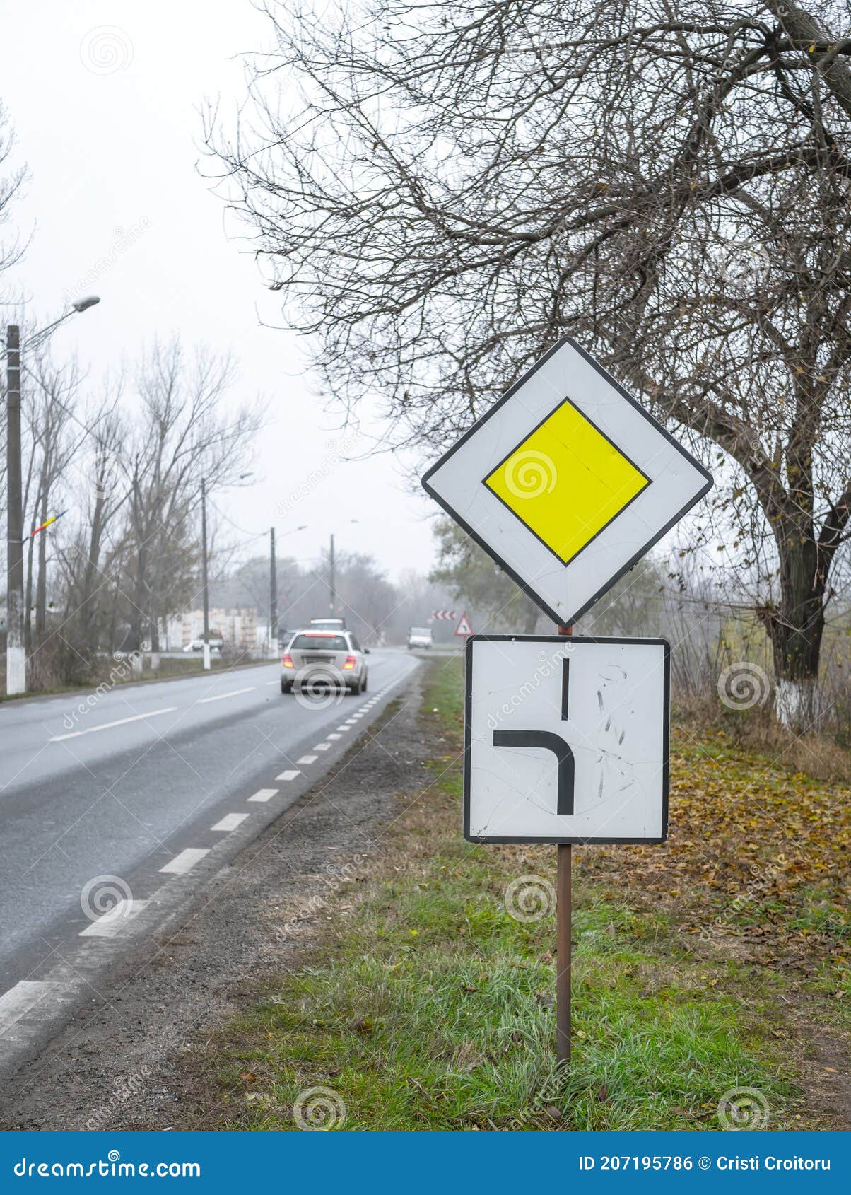 Priority Road Sign. European Traffic Sign Stock Photo - Image of ...