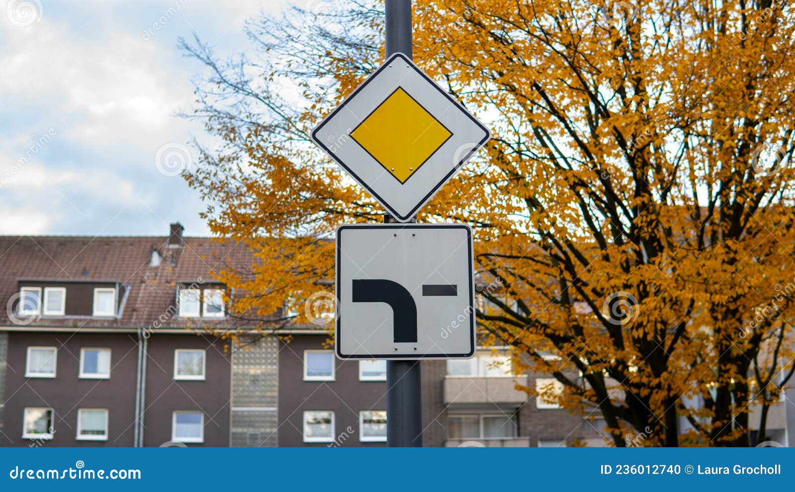 Priority road sign stock photo. Image of downtown, lane - 236012740