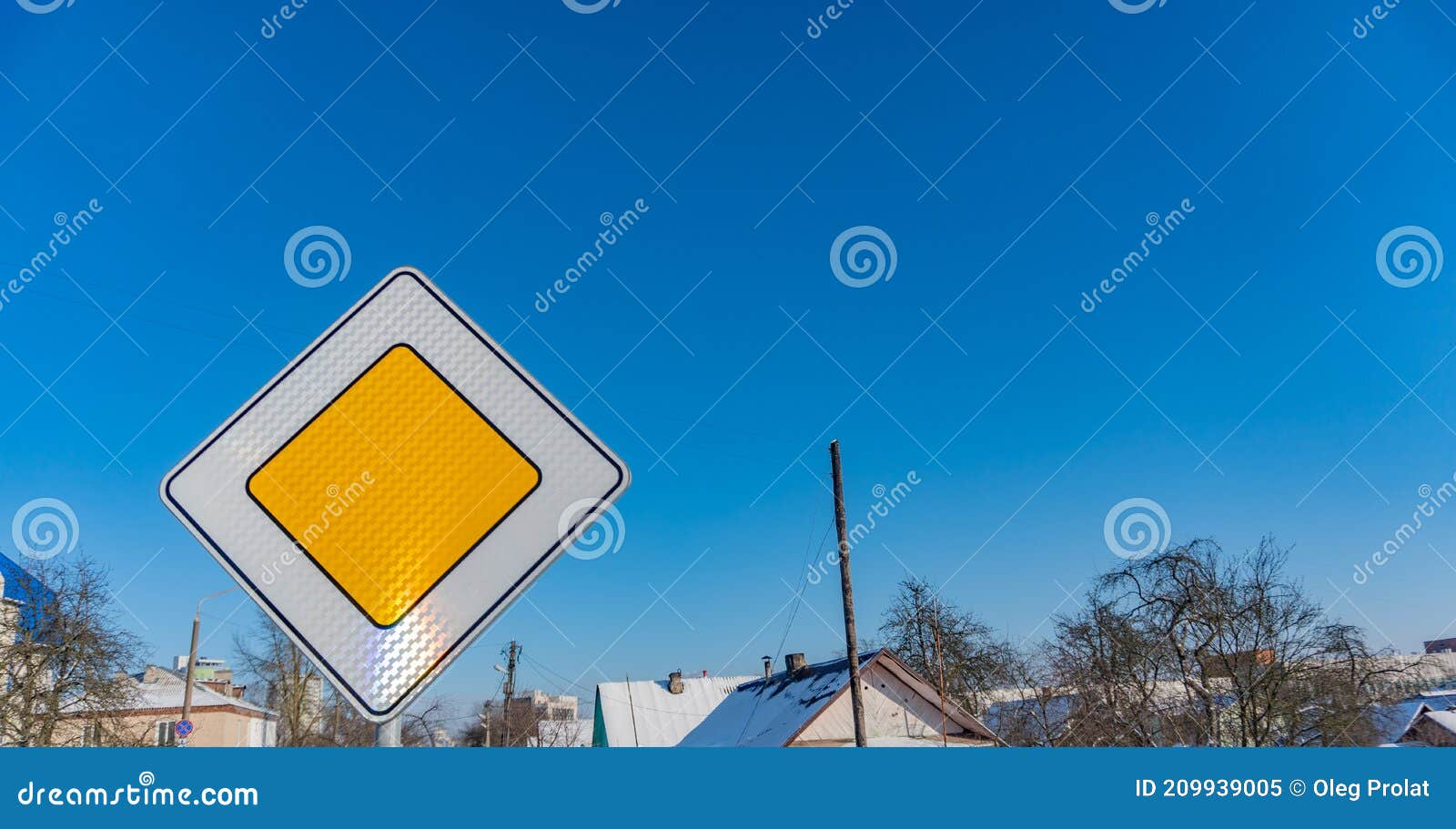 Priority Road Sign, Sign Main Road on Blue Sky Stock Image - Image of ...