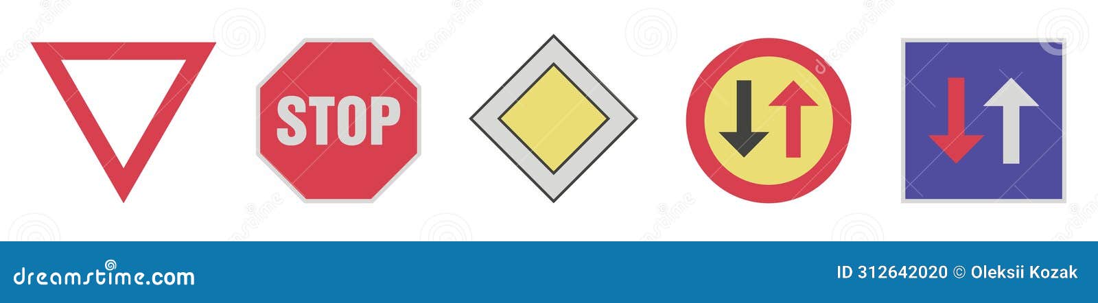 Priority Road Signs of Europe. Road Signs of Europe Stock Vector ...