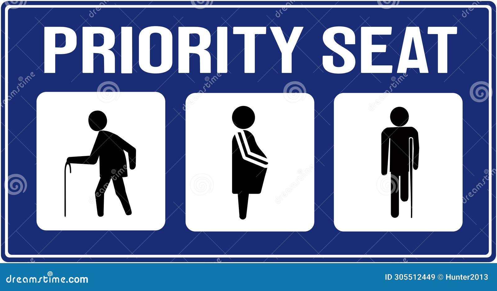 Priority seat sign stock illustration. Illustration of bluecolor ...