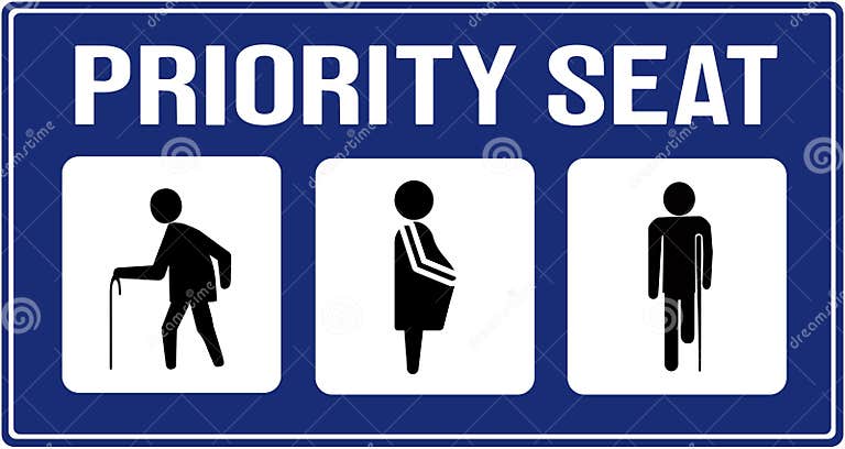 Priority seat sign stock illustration. Illustration of bluecolor ...