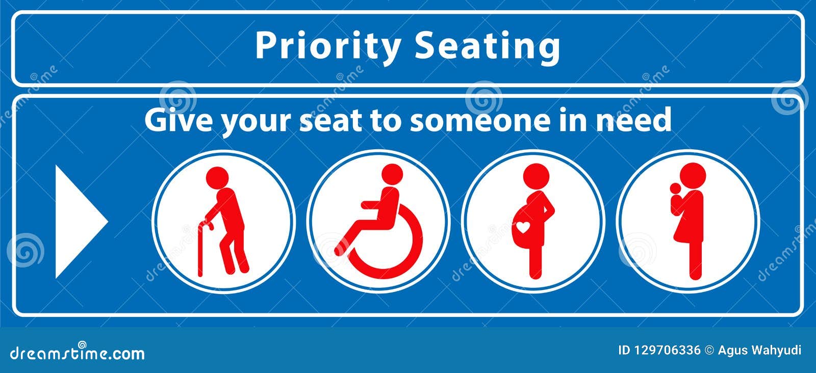 Priority Seat Sticker. Using in Public Transportation, Like Bus, Train ...