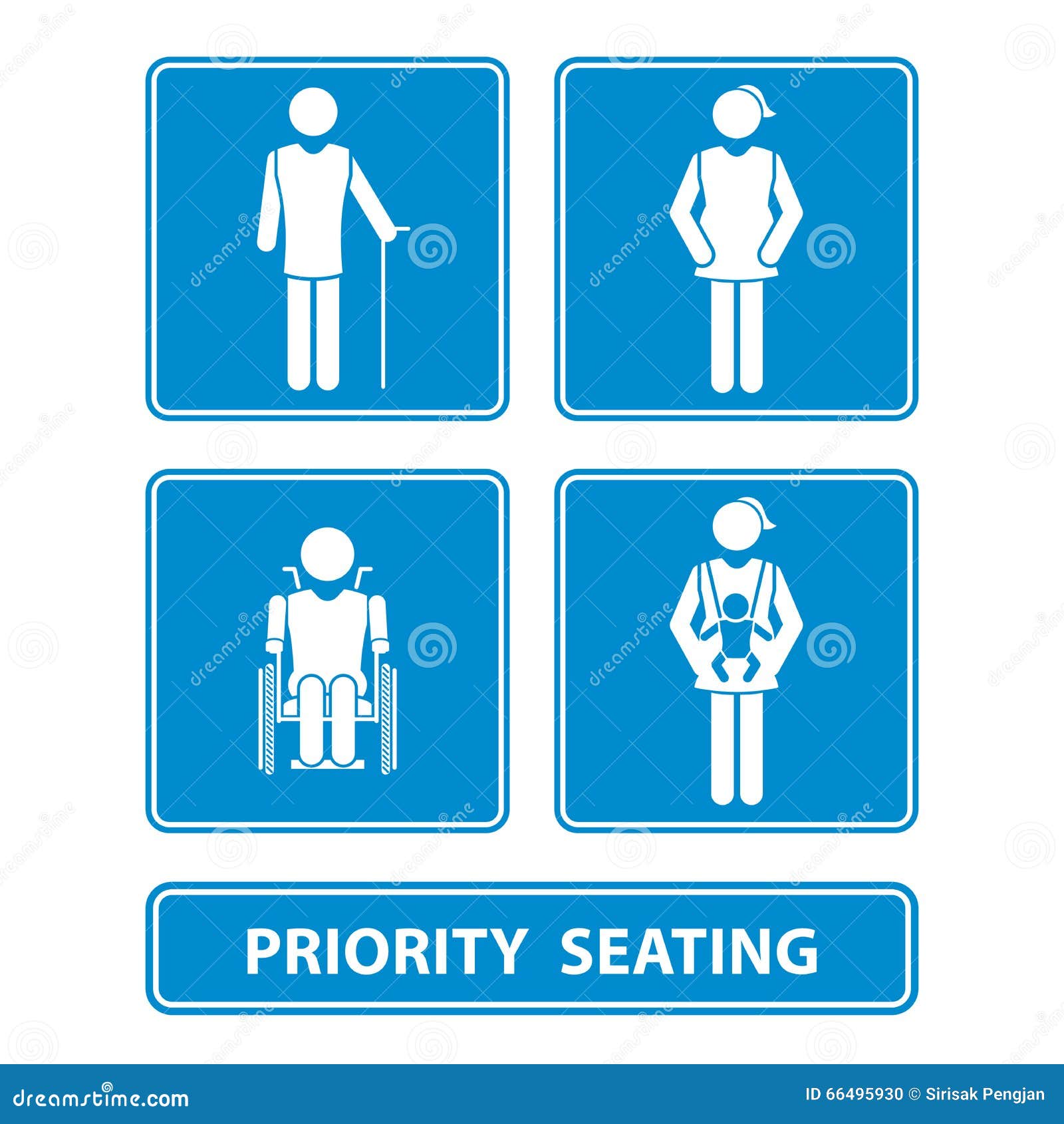 Set Of Priority Seating Sticker Or Label, For Mass Rapid Transit Or ...