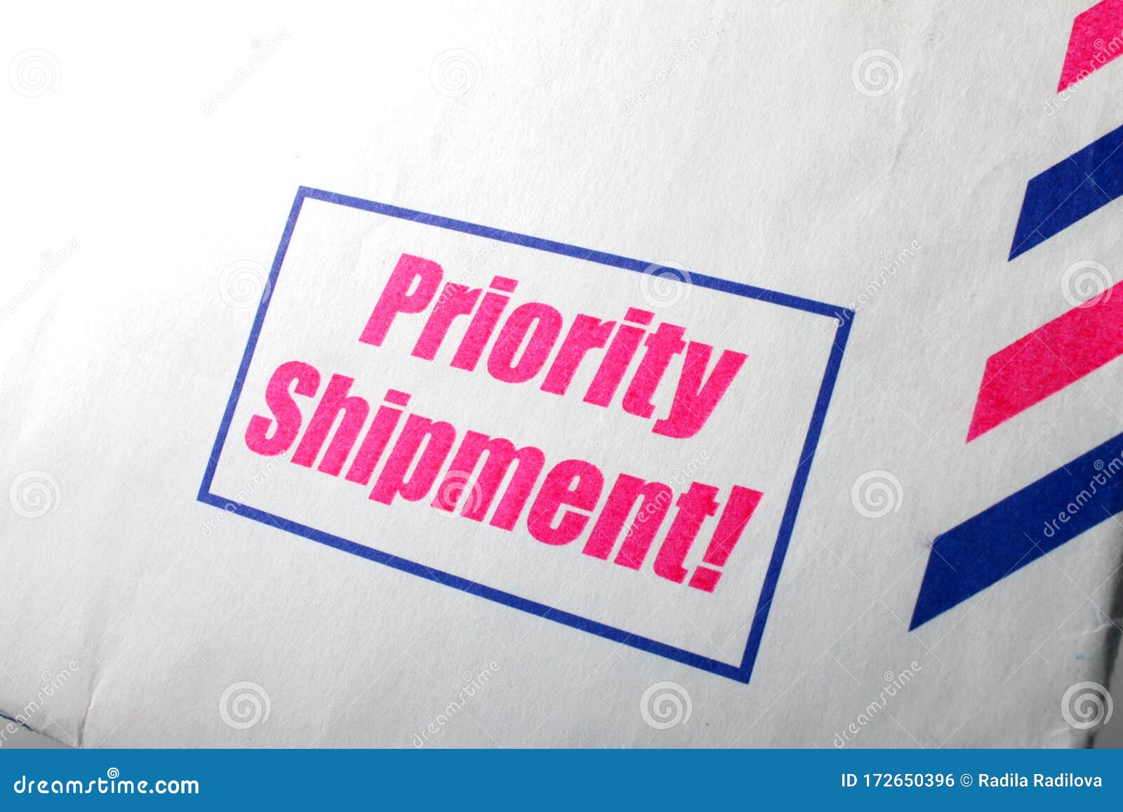Priority Shipment Sign on Empty Letter Envelope Stock Photo - Image of ...