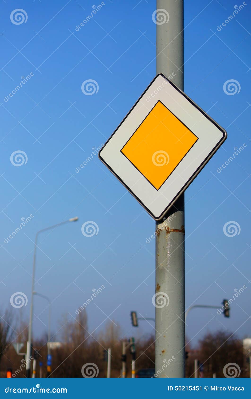 Priority sign stock image. Image of pole, traffic, yellow - 50215451