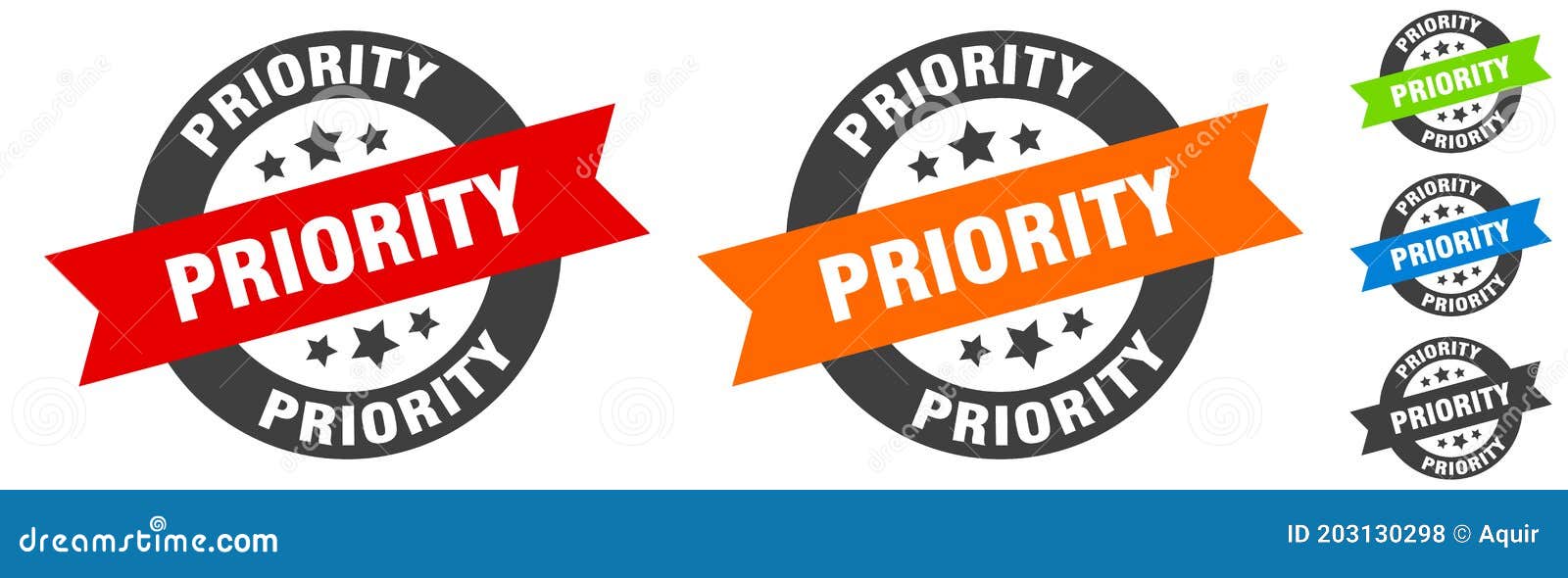 Priority Stamp. Priority Round Ribbon Sticker. Tag Stock Vector ...