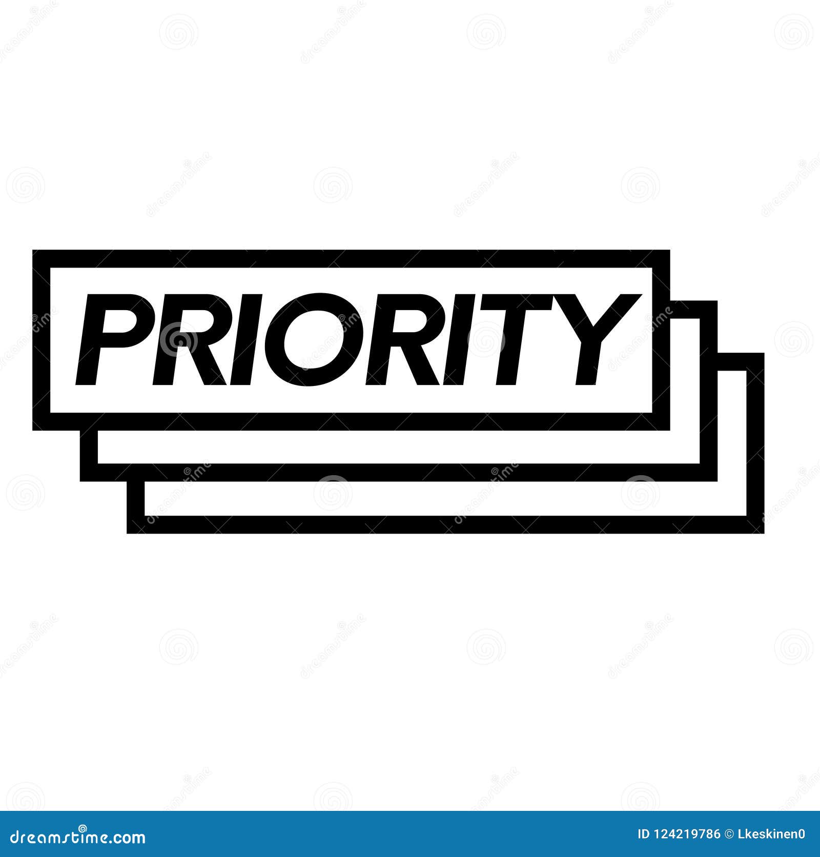 Priority stamp on white stock vector. Illustration of rush - 124219786
