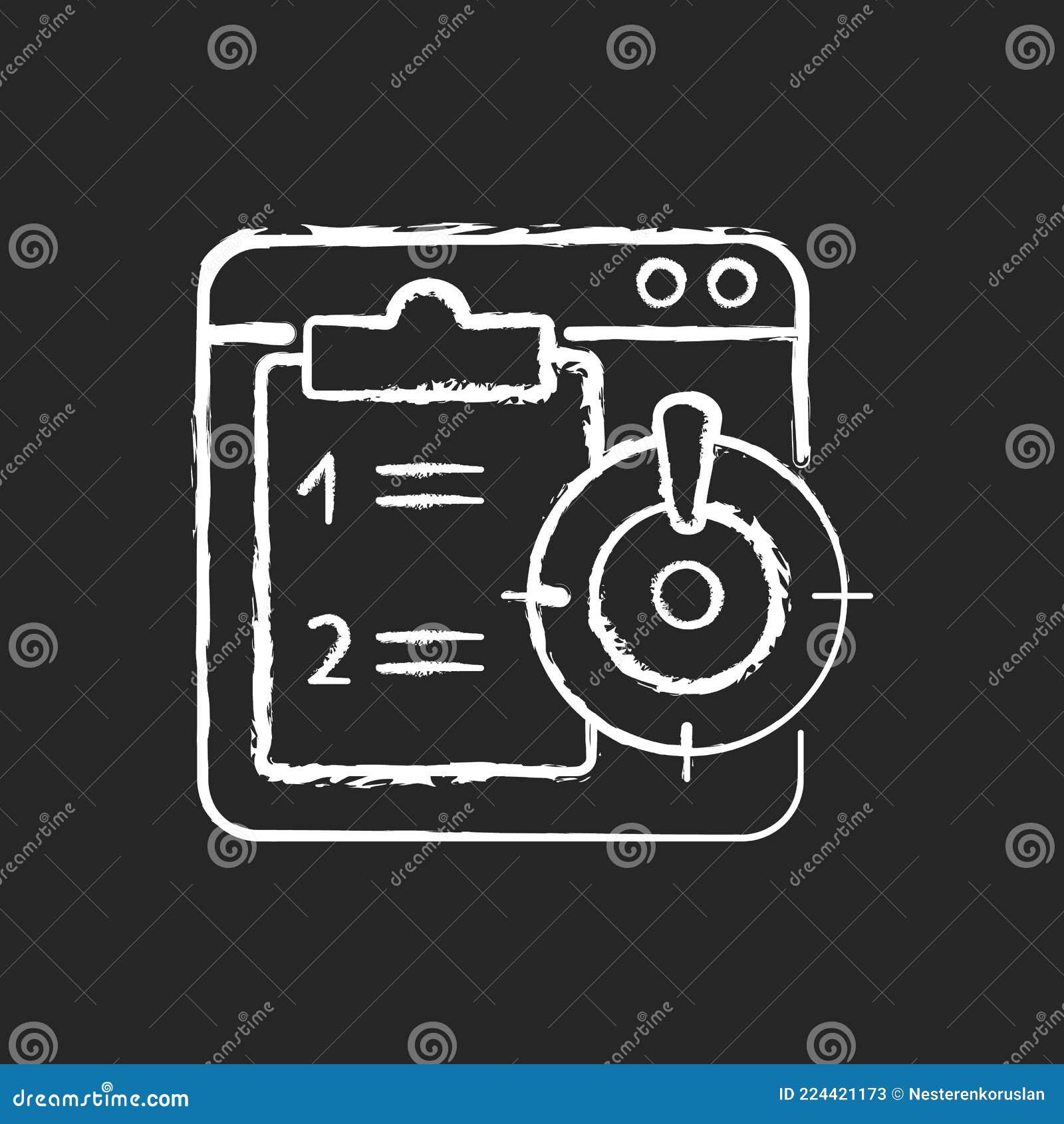 Priority Task Chalk White Icon on Dark Background Stock Vector ...