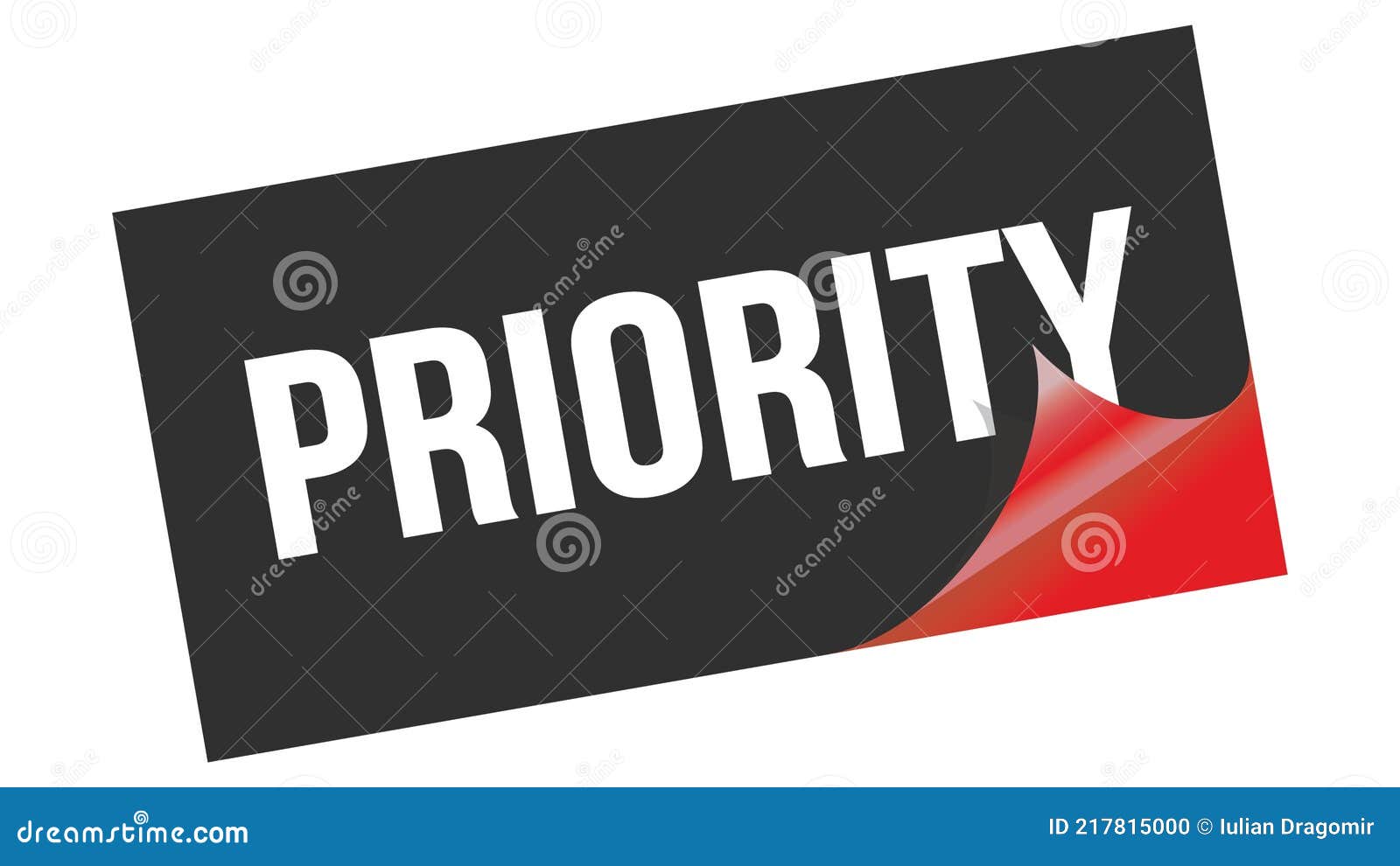 PRIORITY Text on Black Red Sticker Stamp Stock Illustration ...