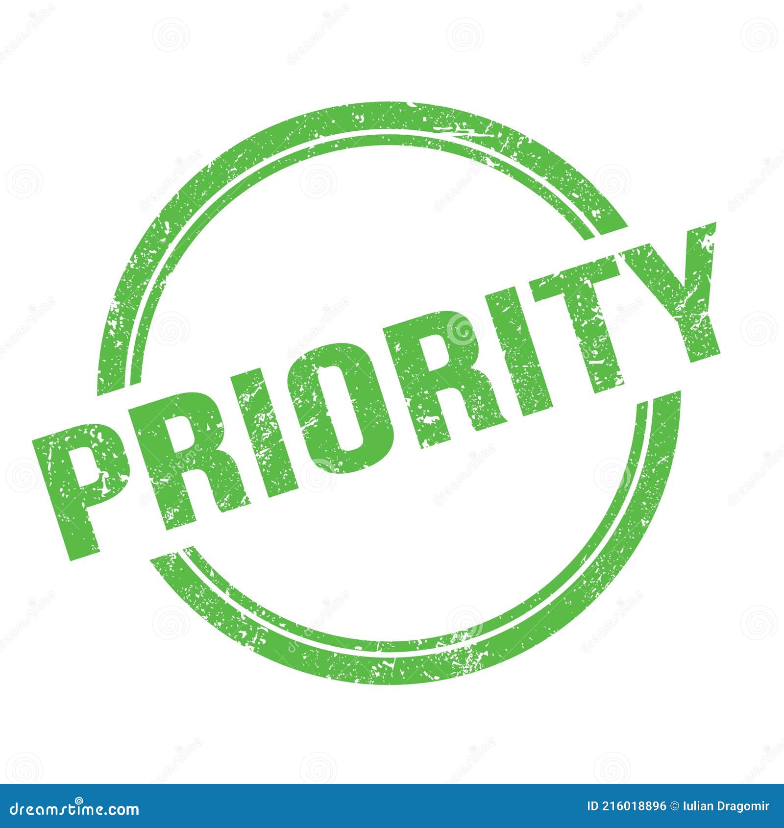 PRIORITY Text Written on Green Grungy Round Stamp Stock Illustration ...