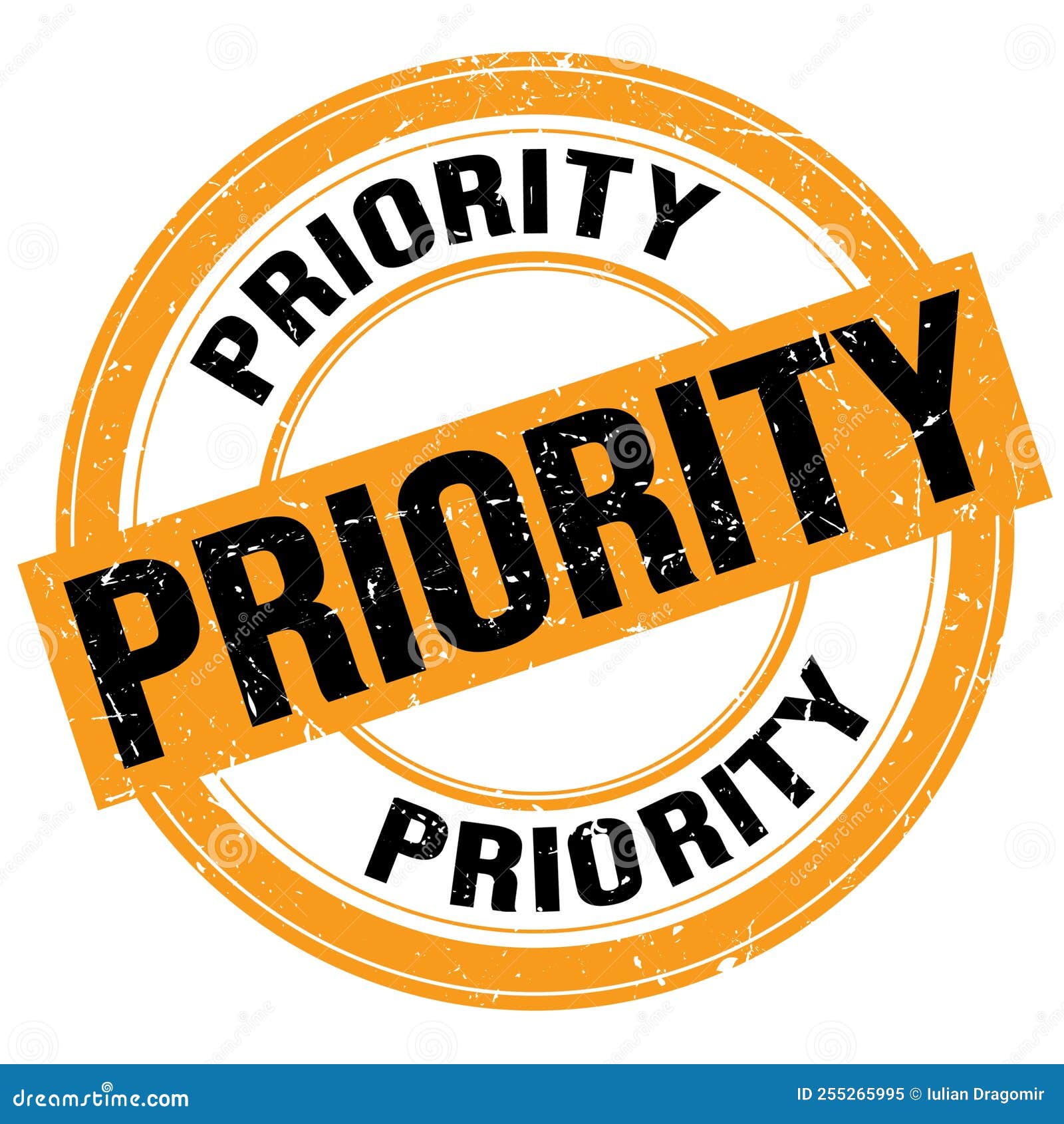 PRIORITY Text Written on Orange-black Round Stamp Sign Stock ...