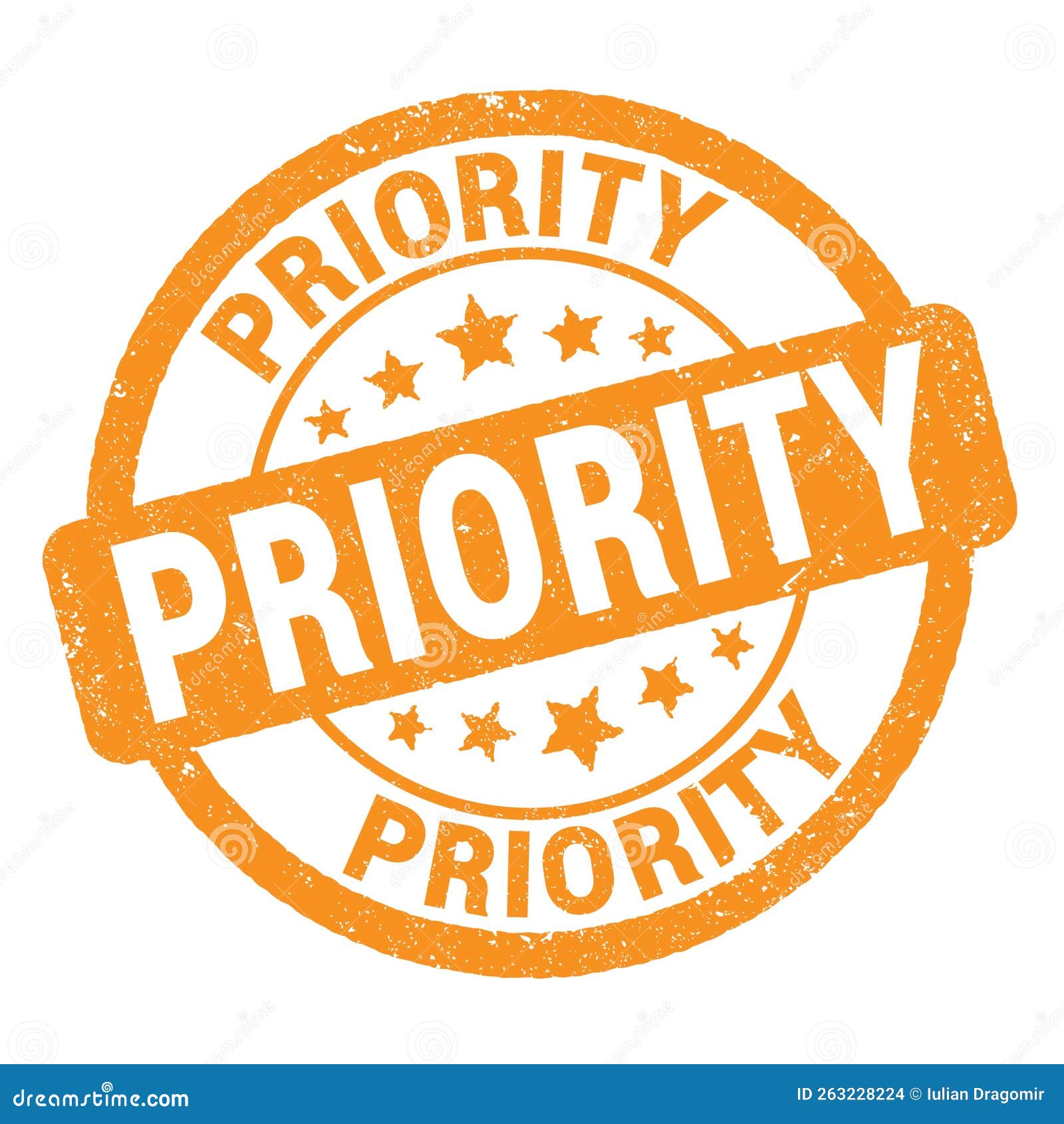 PRIORITY Text Written on Orange Round Stamp Sign Stock Illustration ...