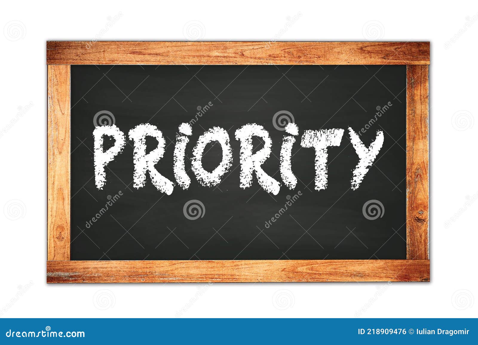 PRIORITY Text Written on Wooden Frame School Blackboard Stock ...