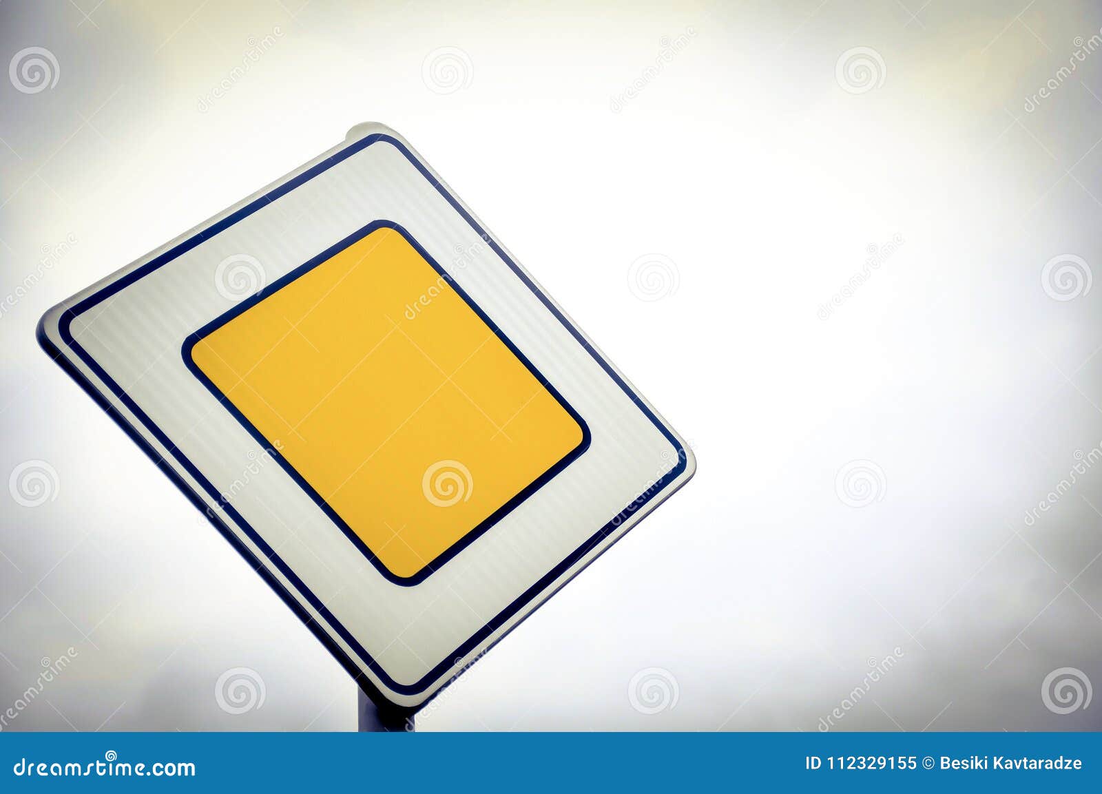 Priority Traffic or Road Sign Stock Image - Image of pole, minimalist ...