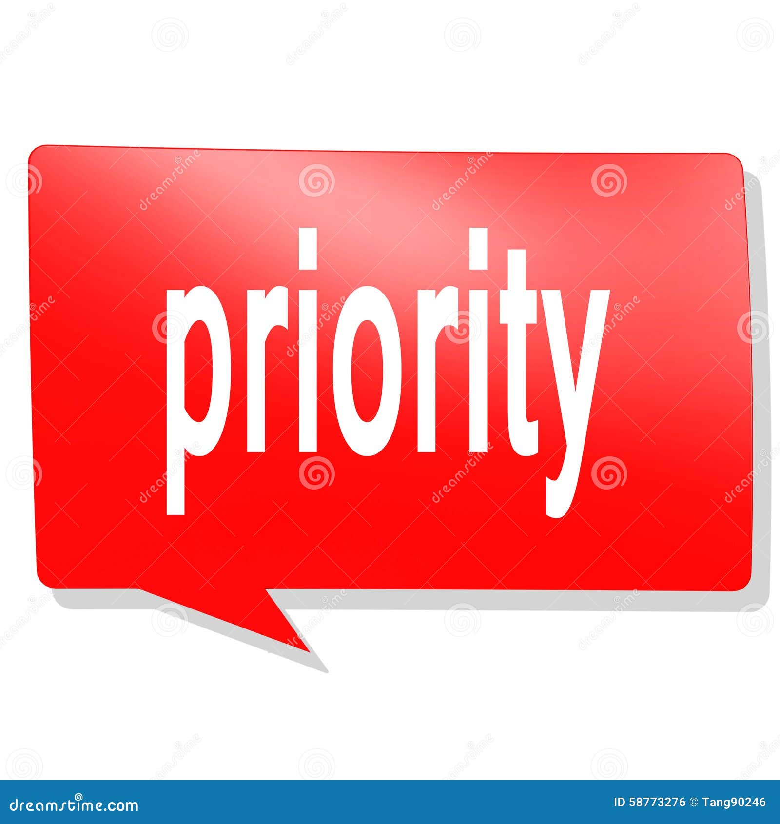 Priority Word on Red Speech Bubble Stock Illustration - Illustration of ...