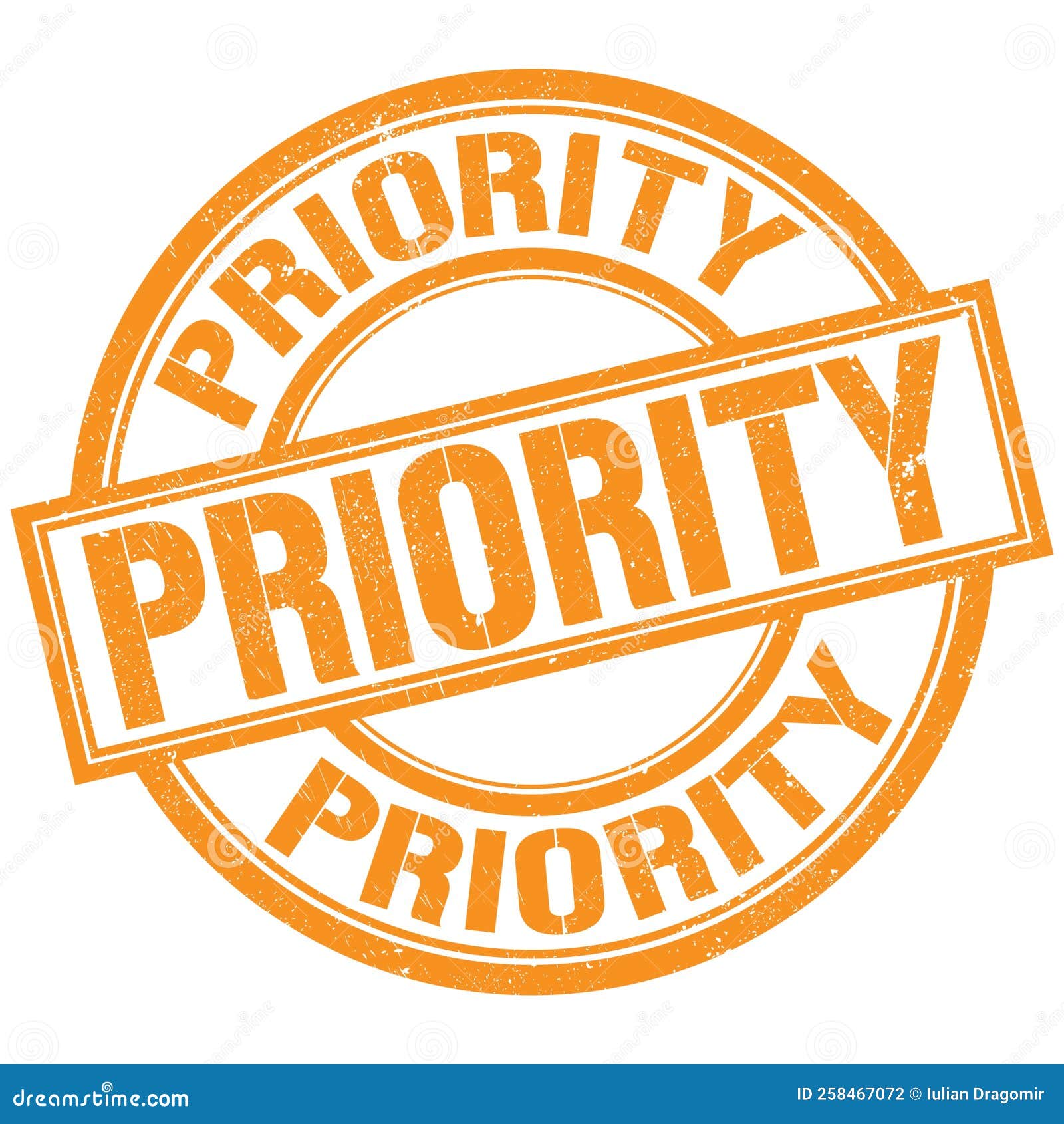 PRIORITY Written Word on Orange Stamp Sign Stock Illustration ...