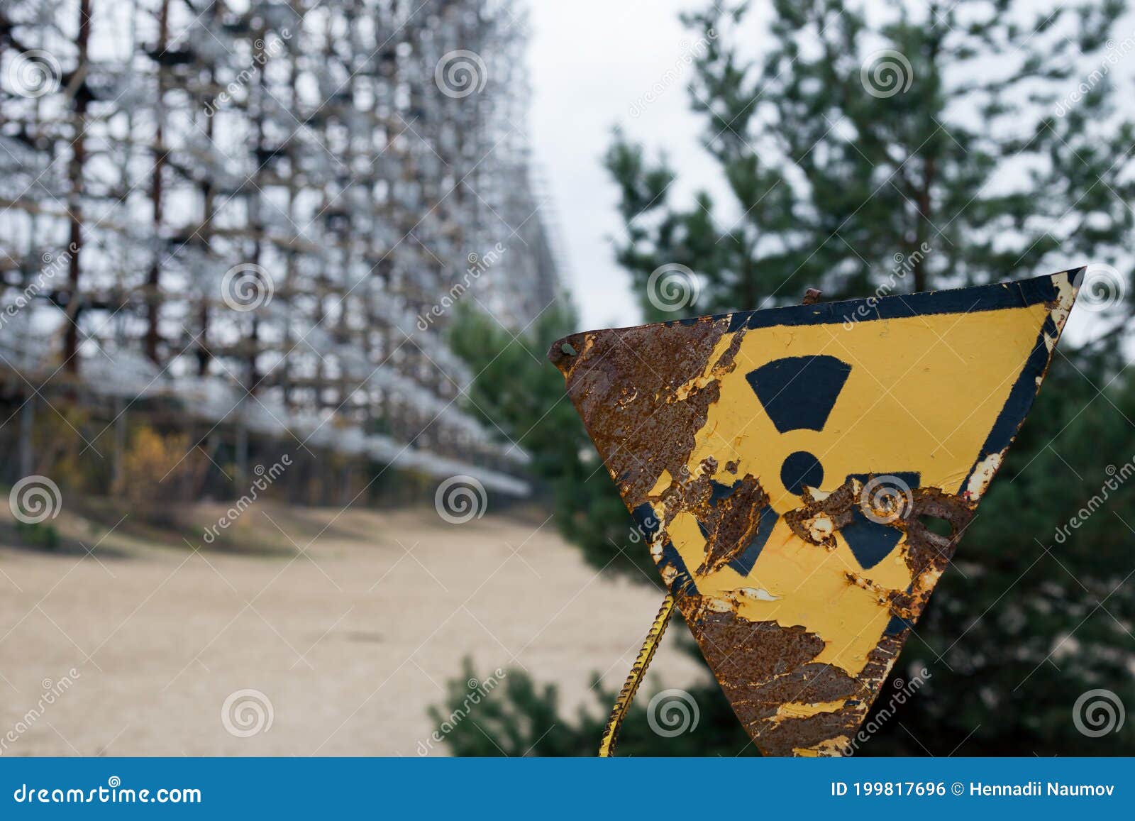 Pripyat Radiation Warning Sign In Chernobyl Stock Photography ...