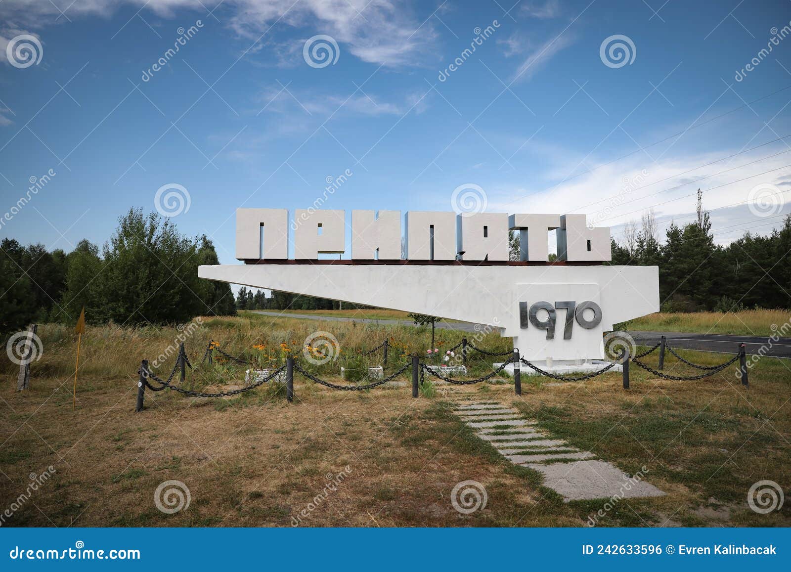 Pripyat Welcome Sign in Chernobyl Exclusion Zone, Ukraine Editorial ...