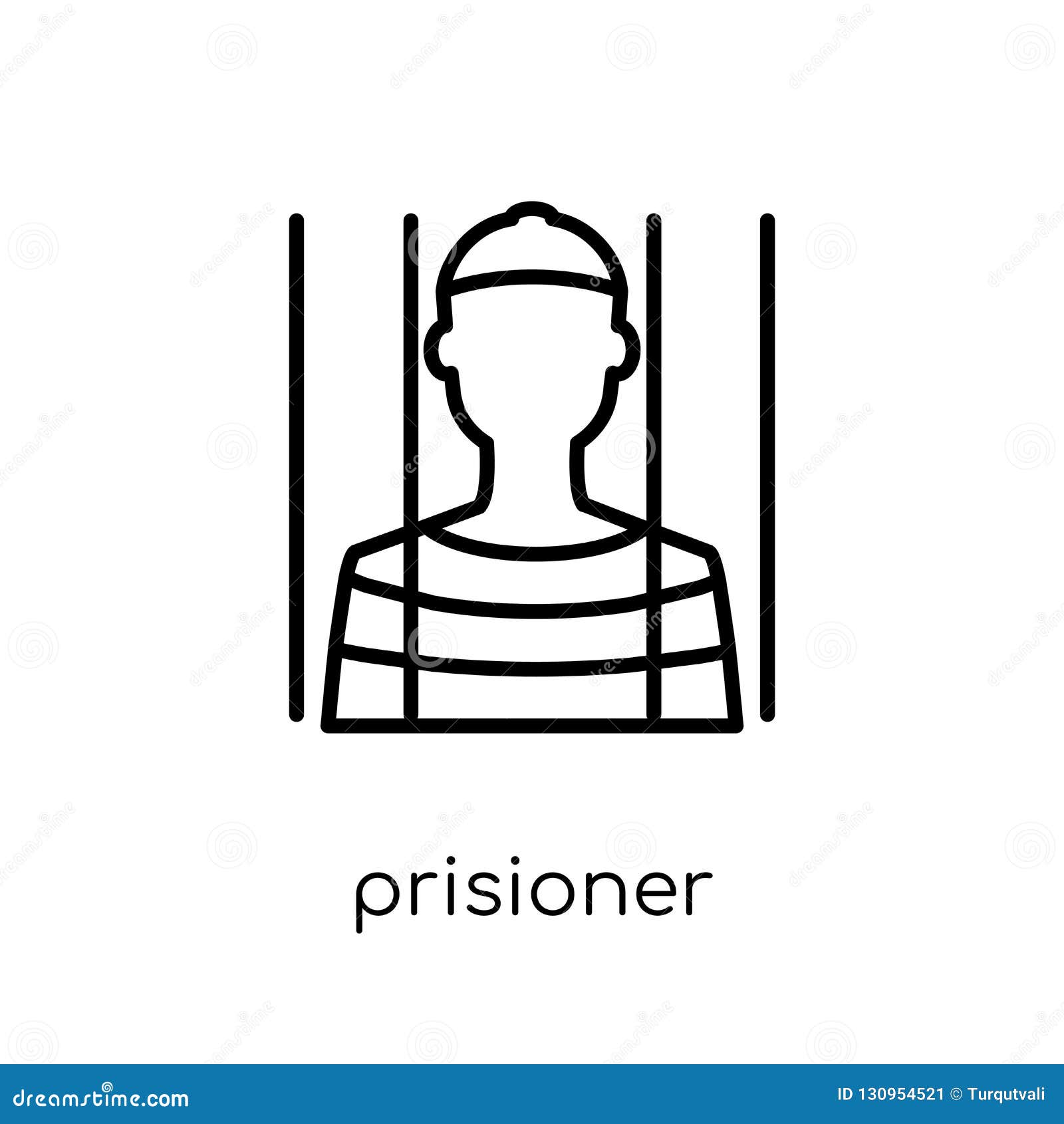 Prisioner Icon. Trendy Modern Flat Linear Vector Prisioner Icon Stock ...