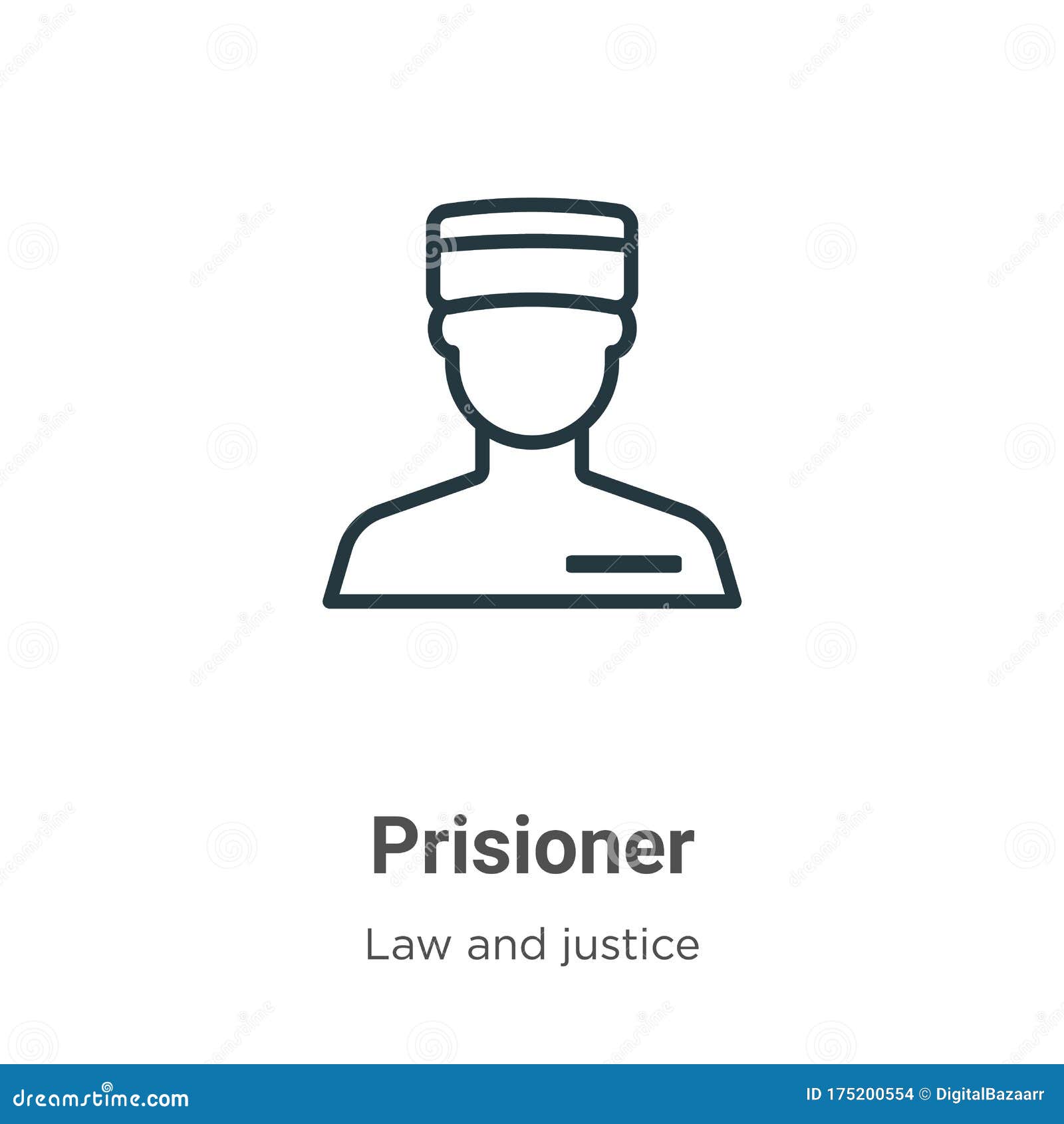 Prisioner Outline Vector Icon. Thin Line Black Prisioner Icon, Flat ...