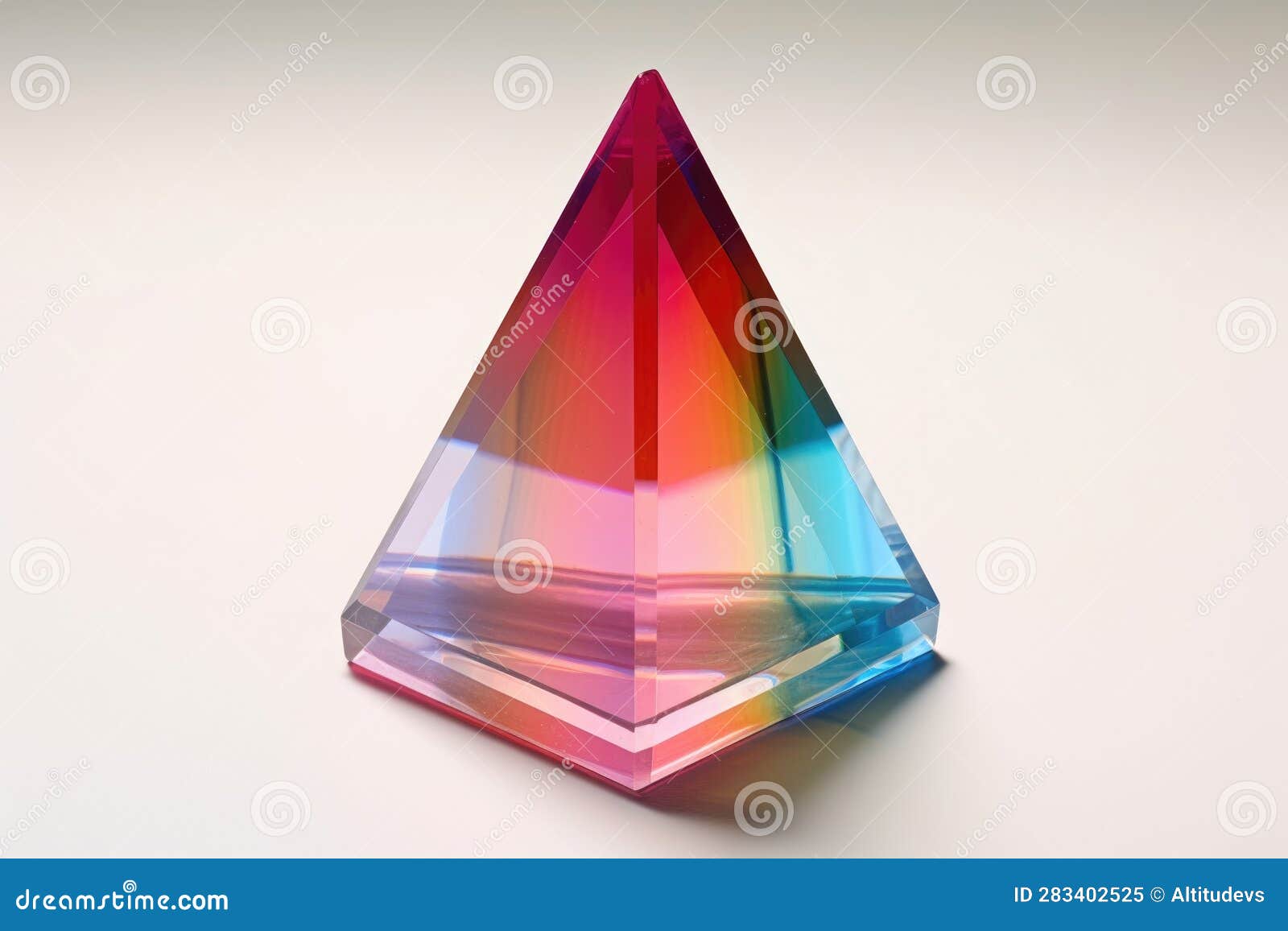 Prism Casting a Vibrant Spectrum on a White Surface Stock Image - Image ...