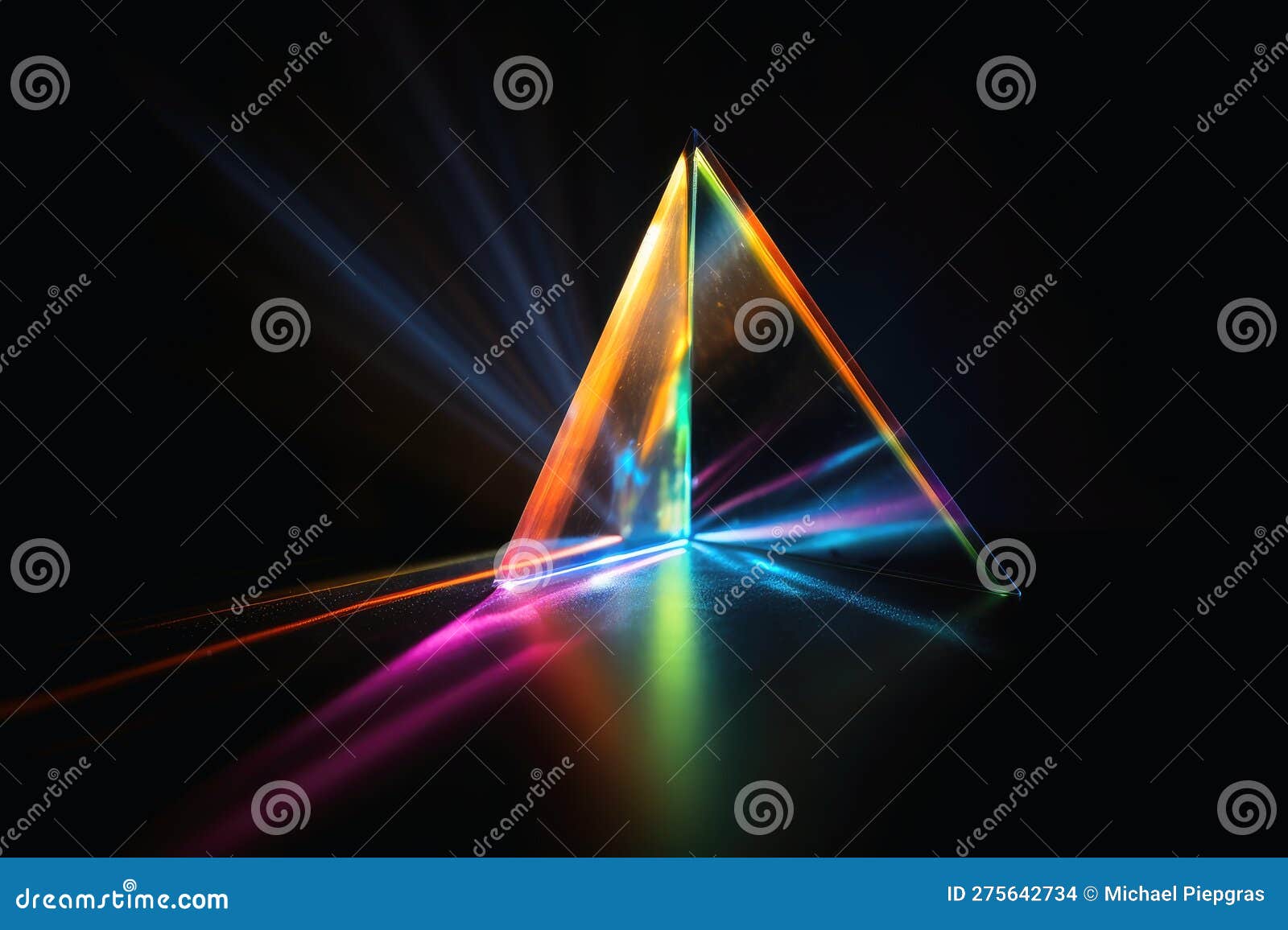 A Prism Dividing a Lightbeam into the Spectral Colors Created with ...