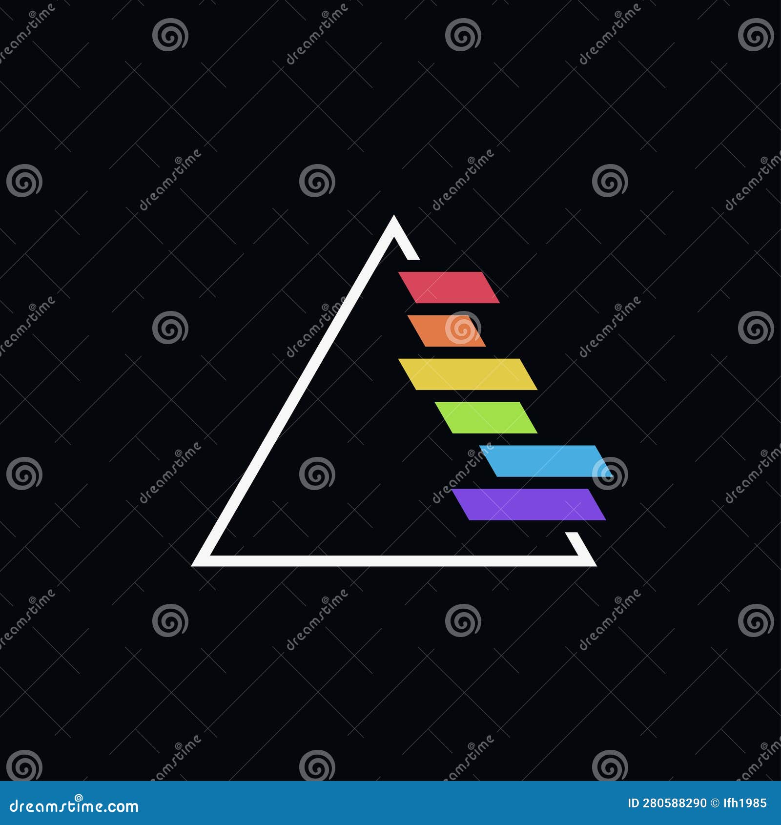 Prism Icon with Dispersed Light Dark Back Stock Vector - Illustration ...