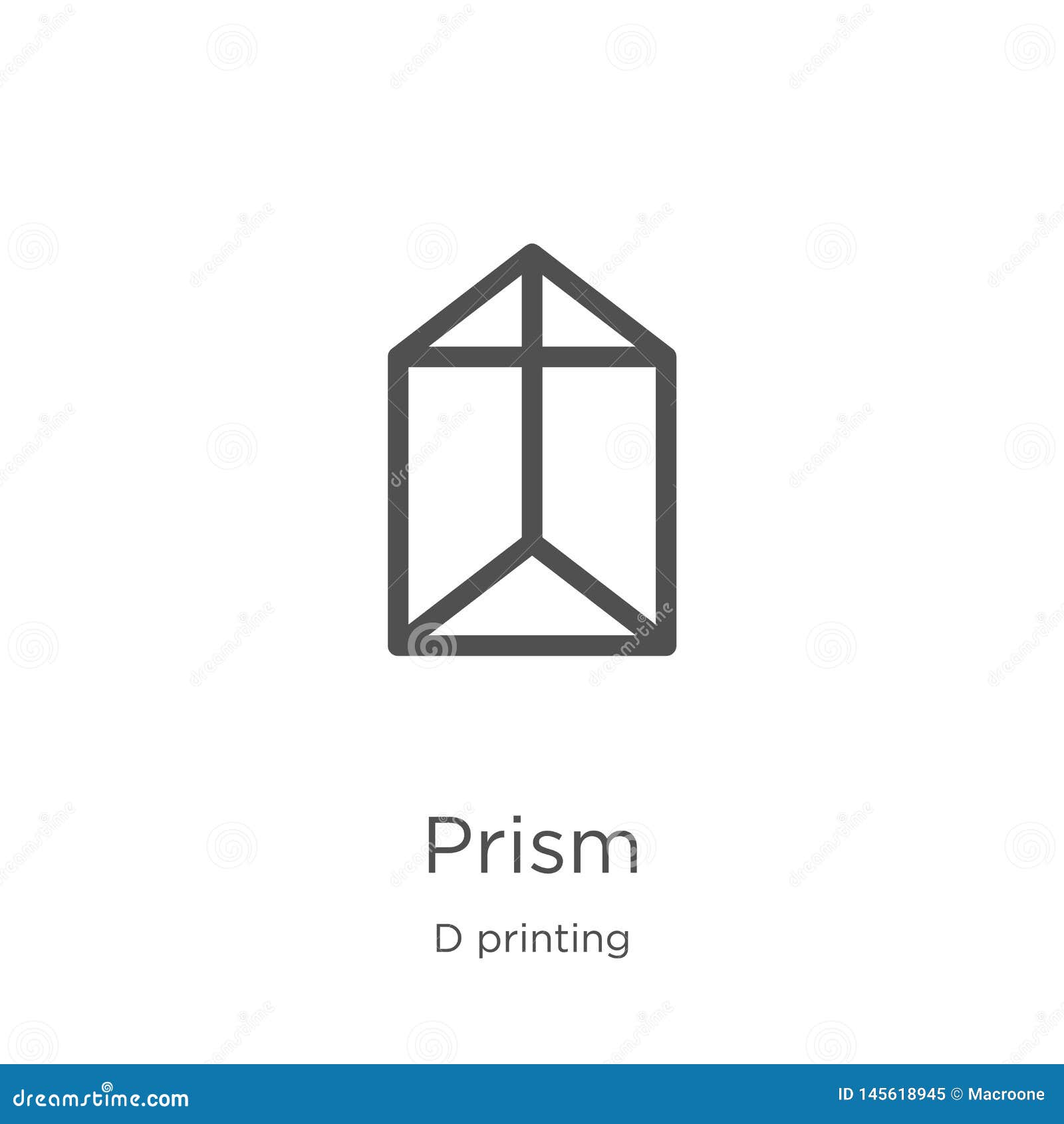 Prism Icon Vector from D Printing Collection. Thin Line Prism Outline ...