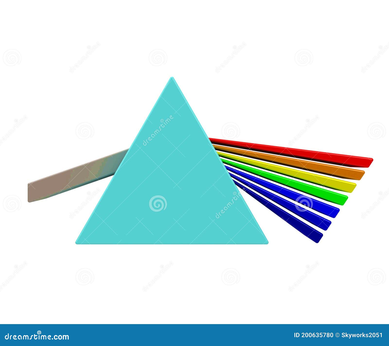 Prism. Light Separated To Spectrum through Prism. Optics Physics. Light ...