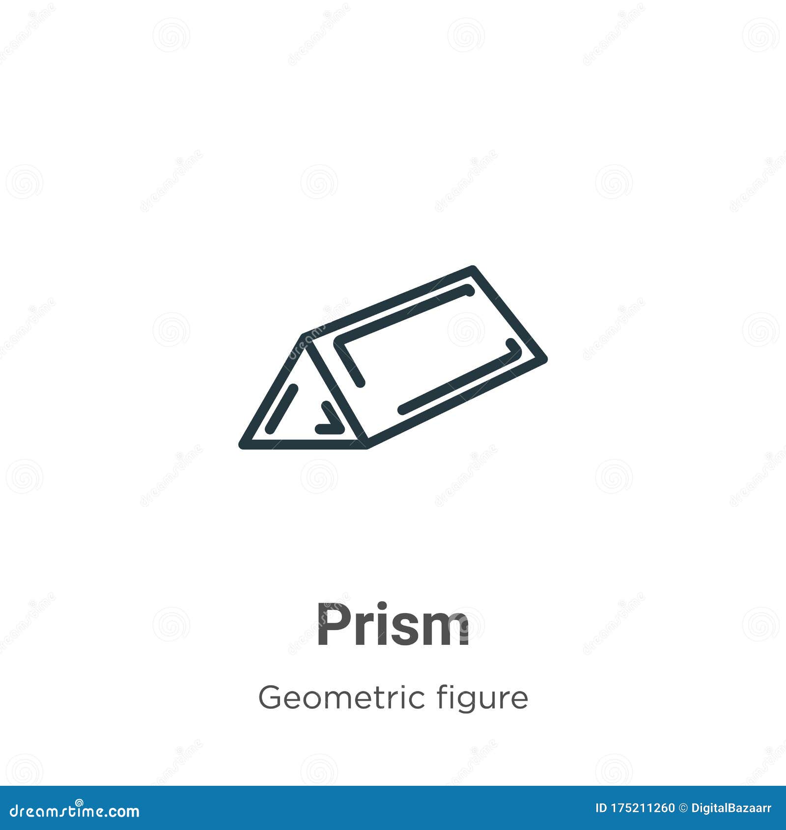 Prism Outline Vector Icon. Thin Line Black Prism Icon, Flat Vector ...