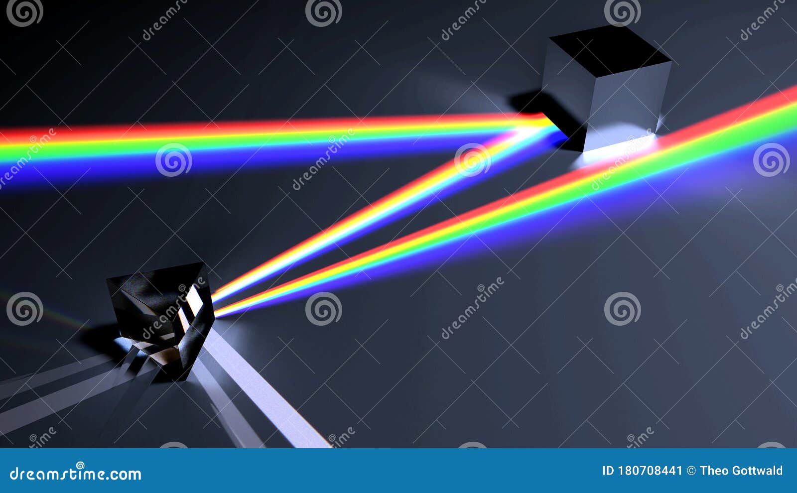 Prism with rainbow lights stock illustration. Illustration of lights ...