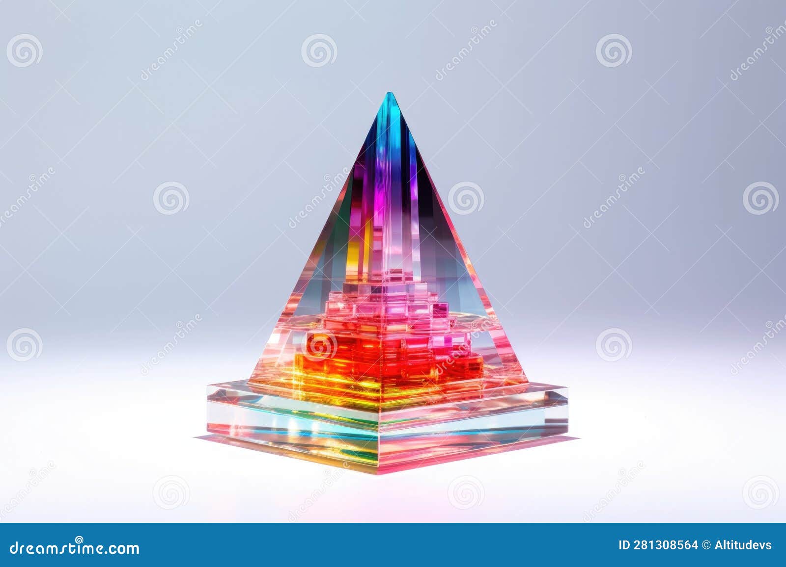 Prism Refracting Light into a Vivid Spectrum on White Stock ...