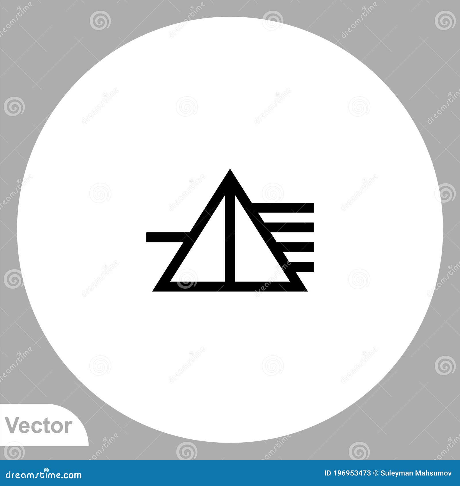 Prism Vector Icon Sign Symbol Stock Vector - Illustration of modern ...