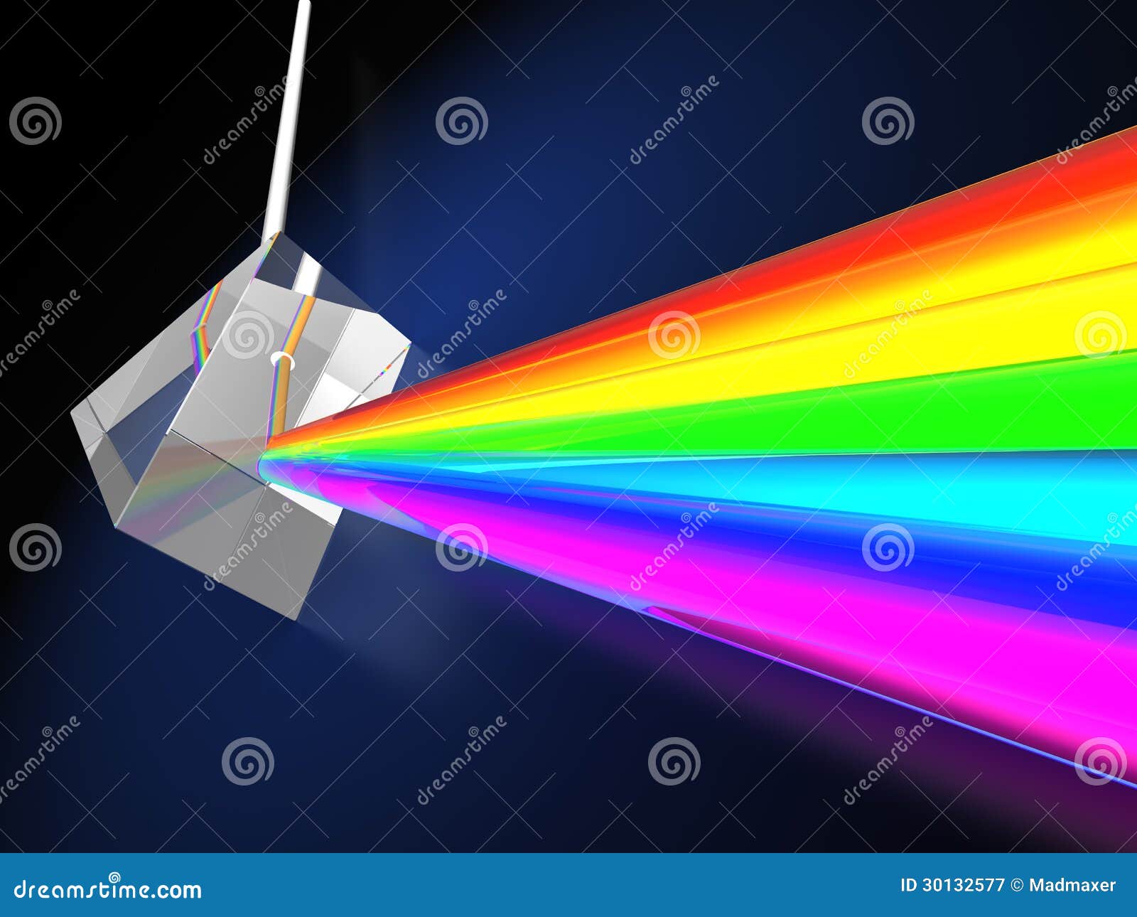 Prisma met licht spectrum stock illustratie. Illustration of instrument ...