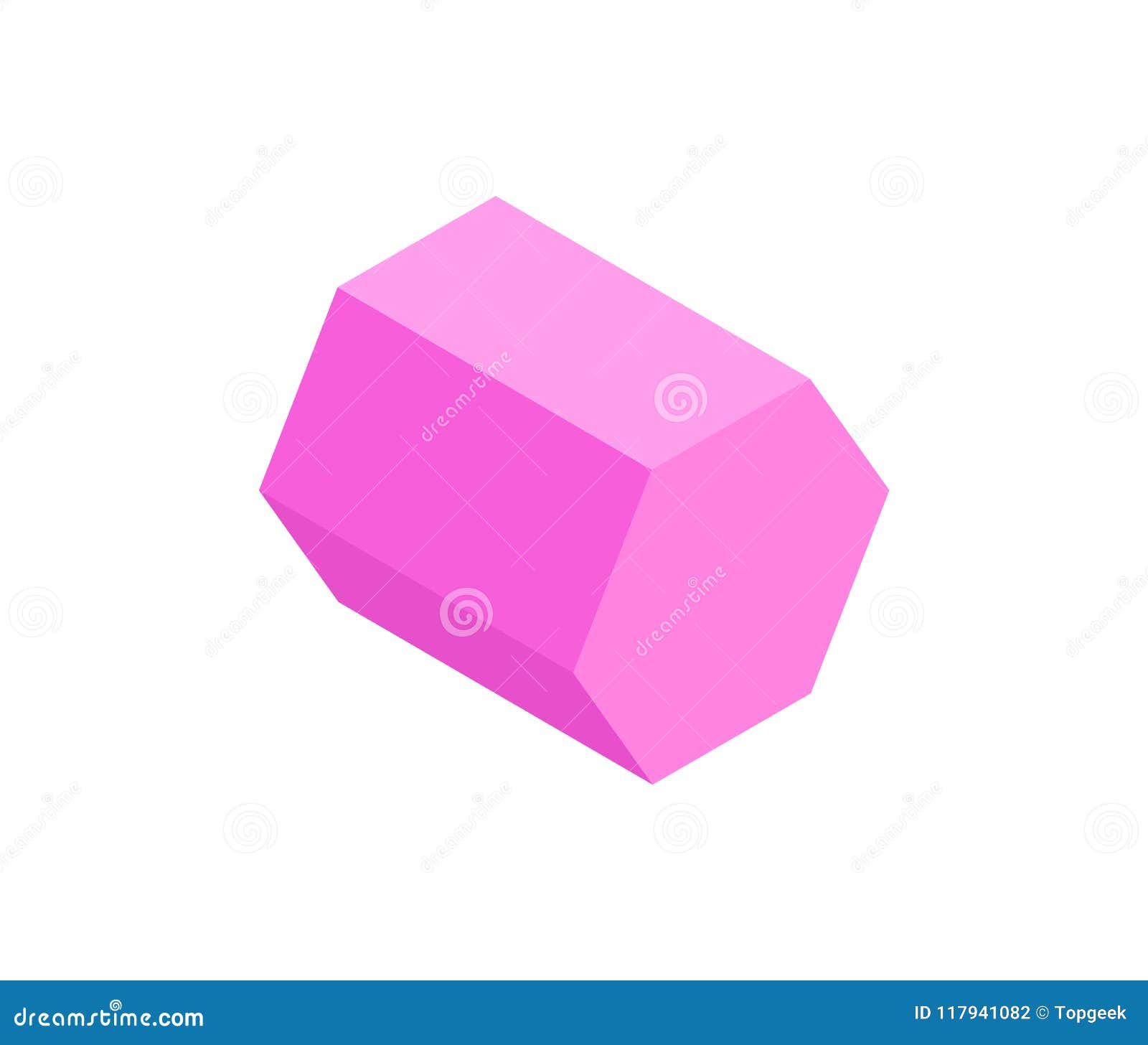 Prisma Sextavado Cor-de-rosa Isolado No Contexto Branco Ilustração do ...