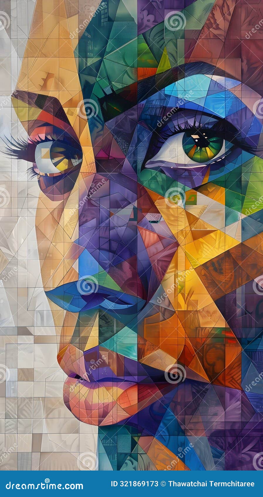 Prismatic Contemplation:a Kaleidoscopic of Identity and Emotion Stock Illustration ...