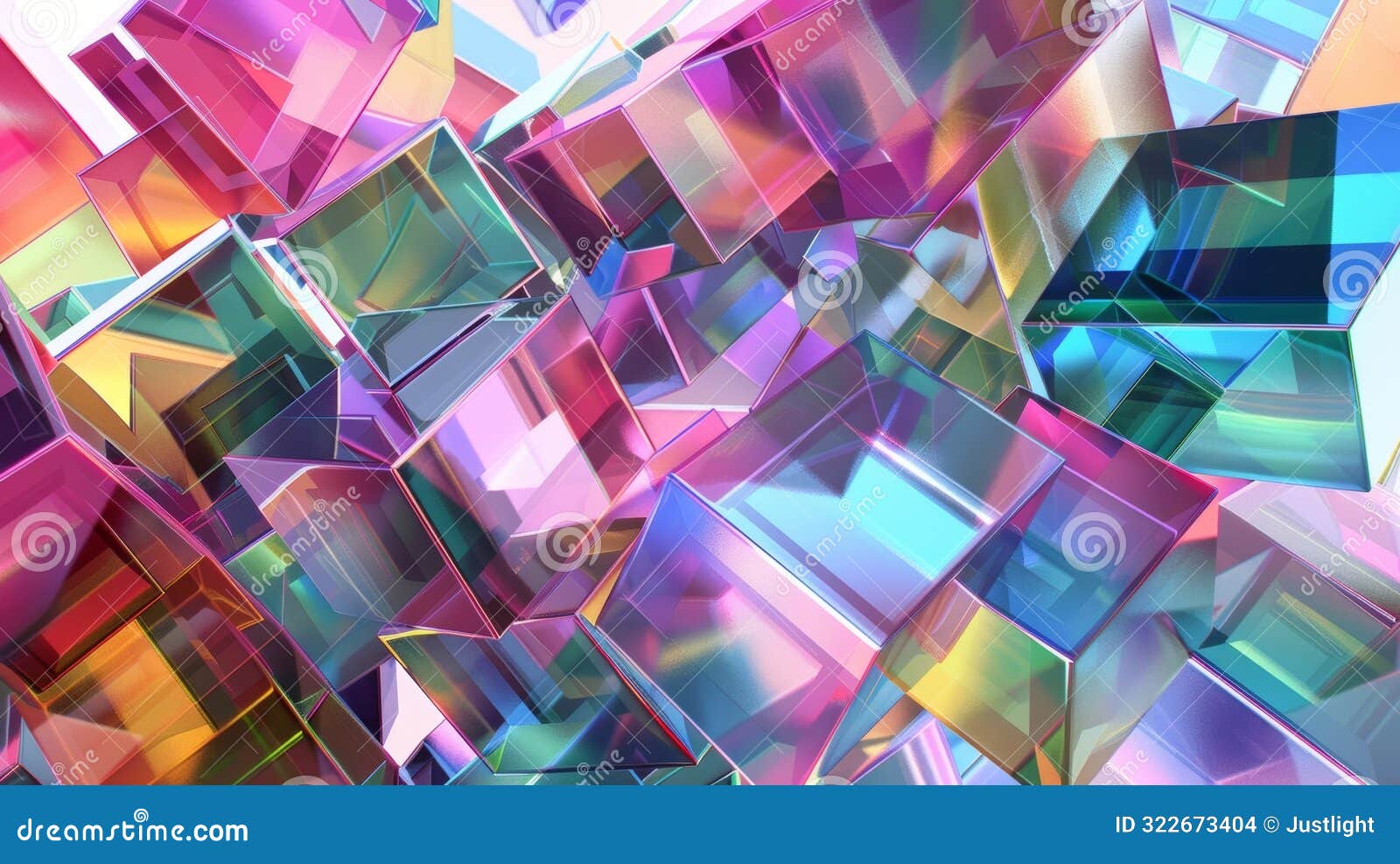 Prismatic Cubes are Stacked and Intertwined To Create a Dynamic and ...
