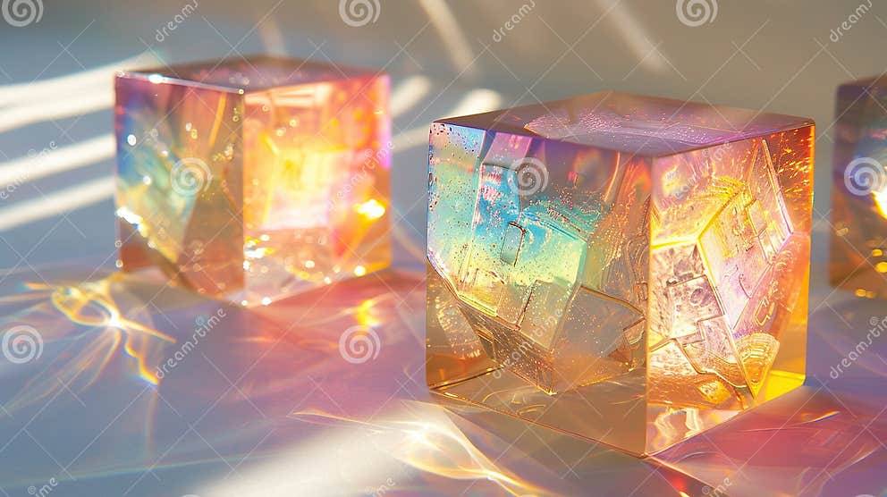 Prismatic Cubes Display of Abstract Patterns Stock Illustration ...
