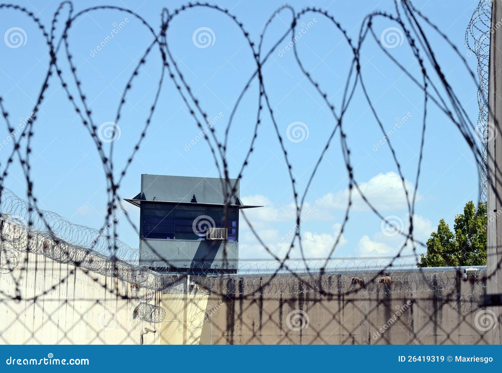 Prison and barbed wire stock image. Image of security - 26419319