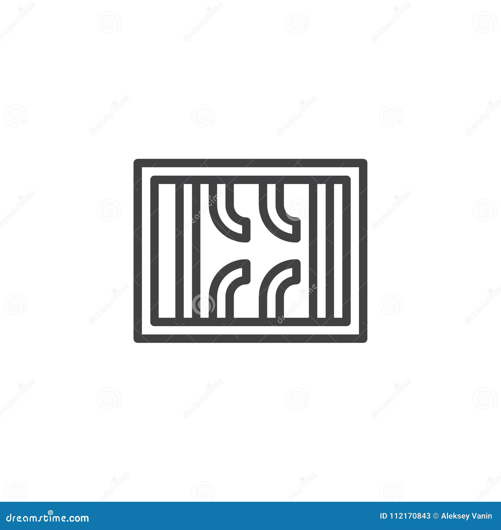 Prison Break Outline Icon Cartoon Vector | CartoonDealer.com #112170843