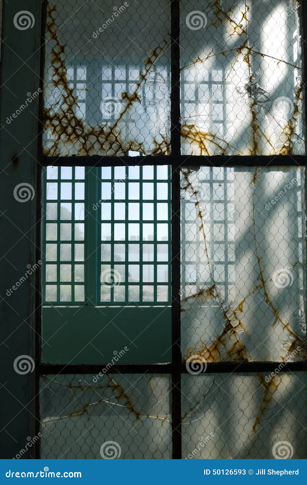 Prison: Broken Glass Steel Windows V Stock Image - Image of ruined ...