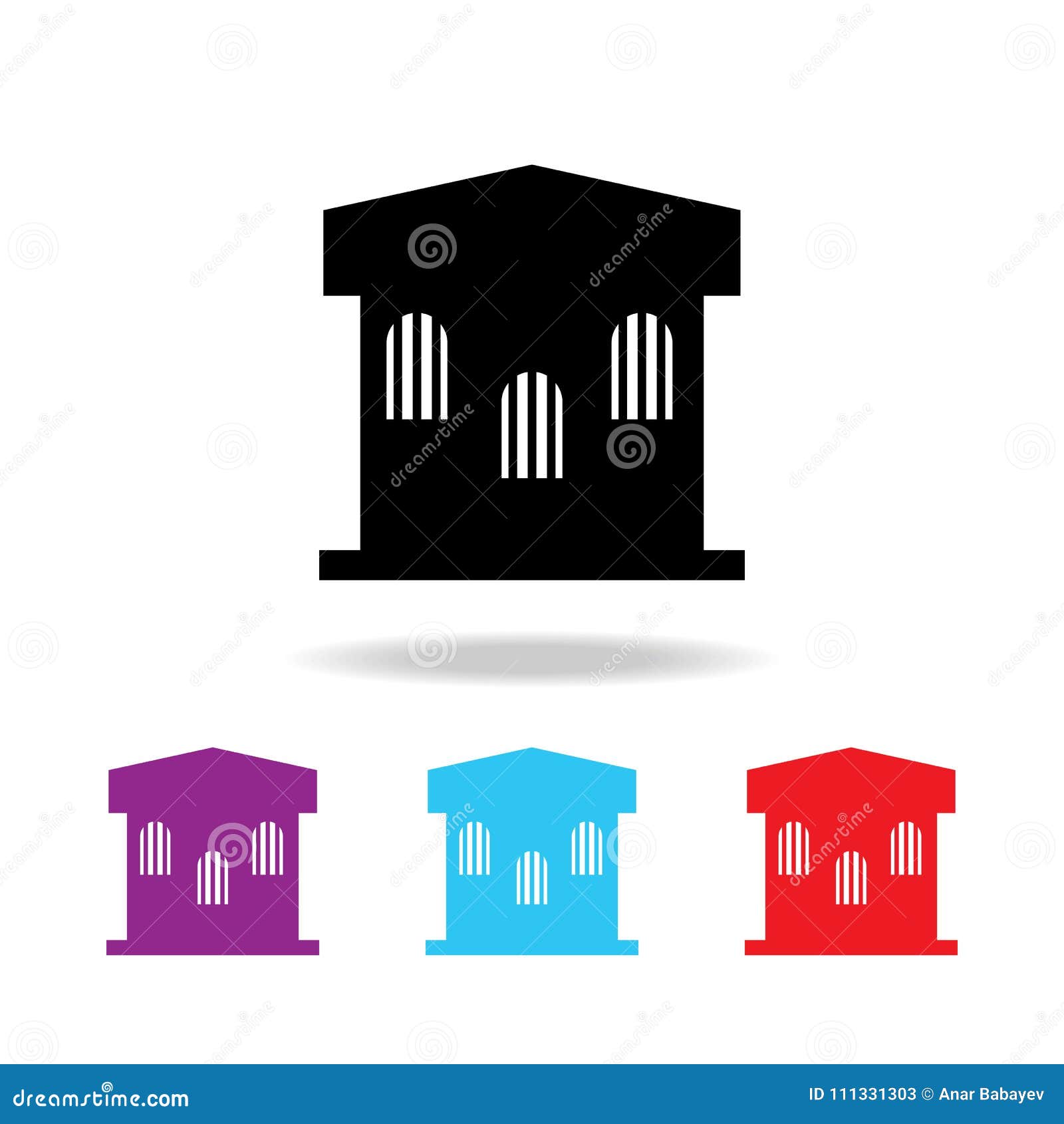 Prison Building Icon. Elements of Building in Multi Colored Icons for ...
