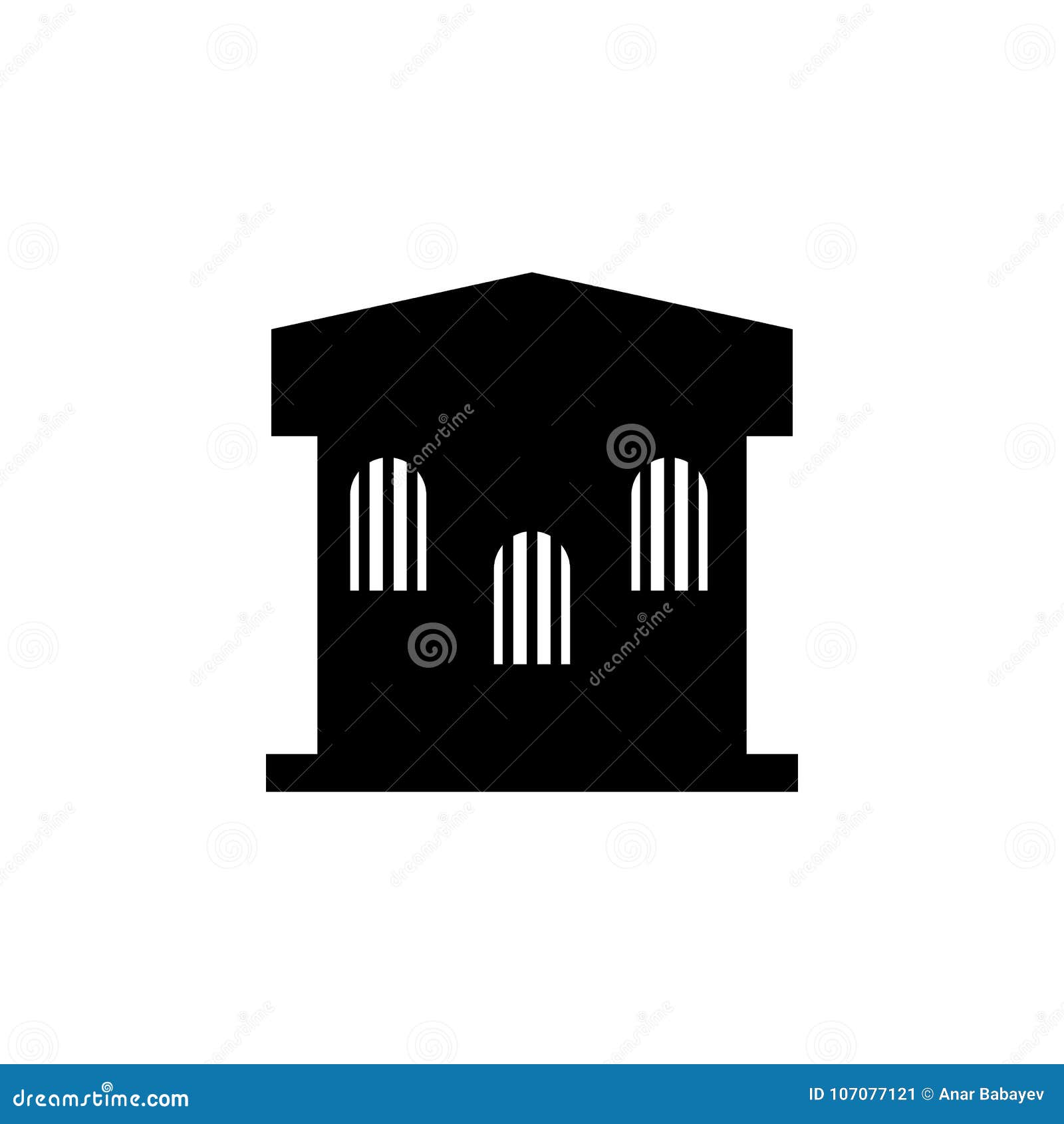 Prison building icon stock vector. Illustration of accommodation ...
