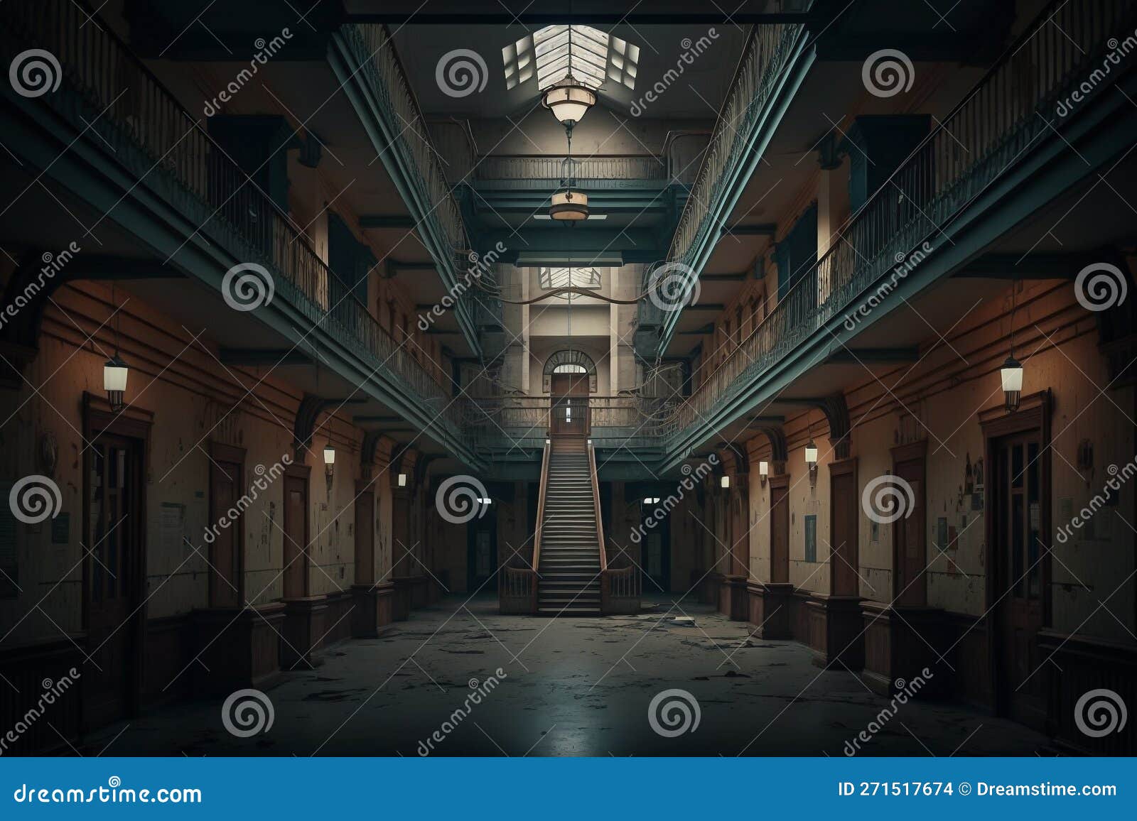 Prison Building for Prisoners Generative AI Stock Illustration ...