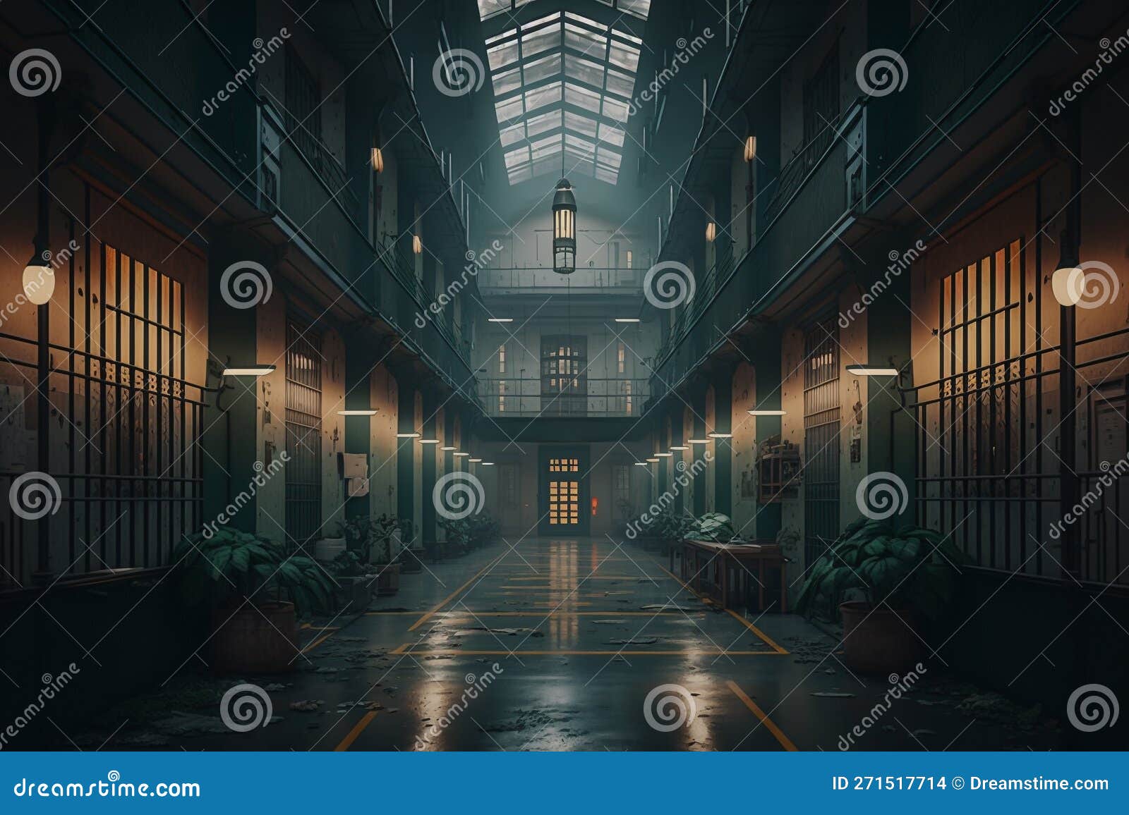 Prison Building for Prisoners Generative AI Stock Illustration ...