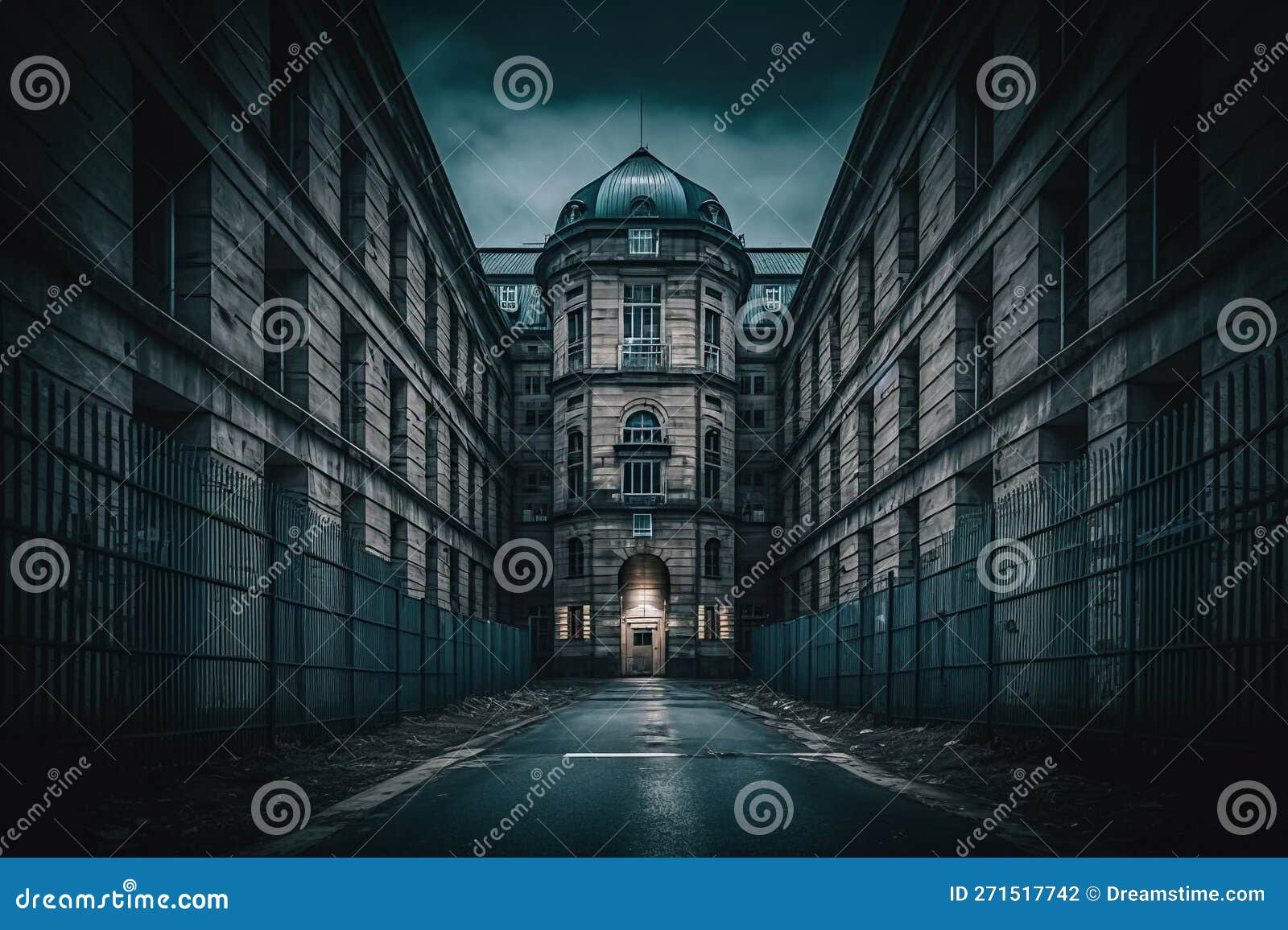 Prison Building For Prisoners Generative AI Stock Photo | CartoonDealer ...
